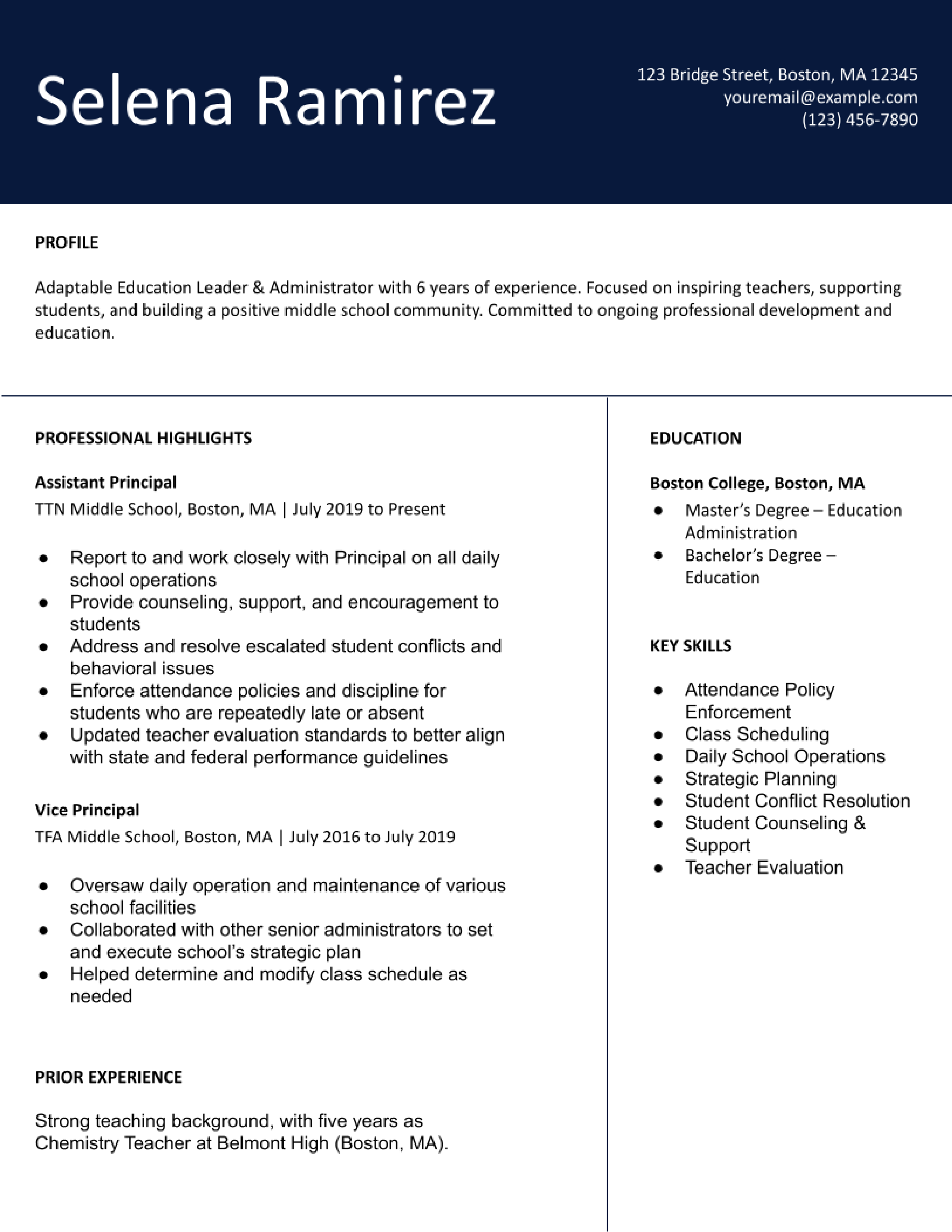 Assistant Principal Resume Examples and Templates for 2024 ...