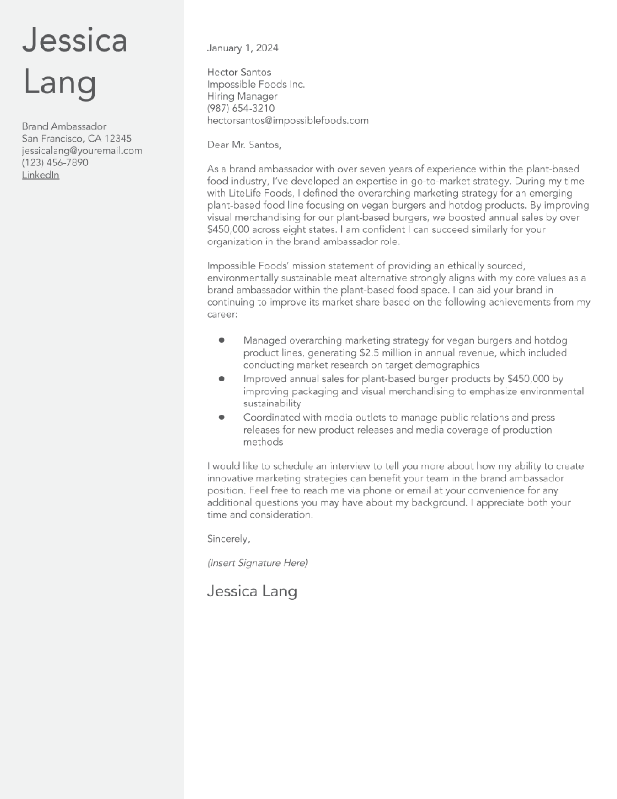 Brand Ambassador Cover Letter Examples and Templates for 2024 ...