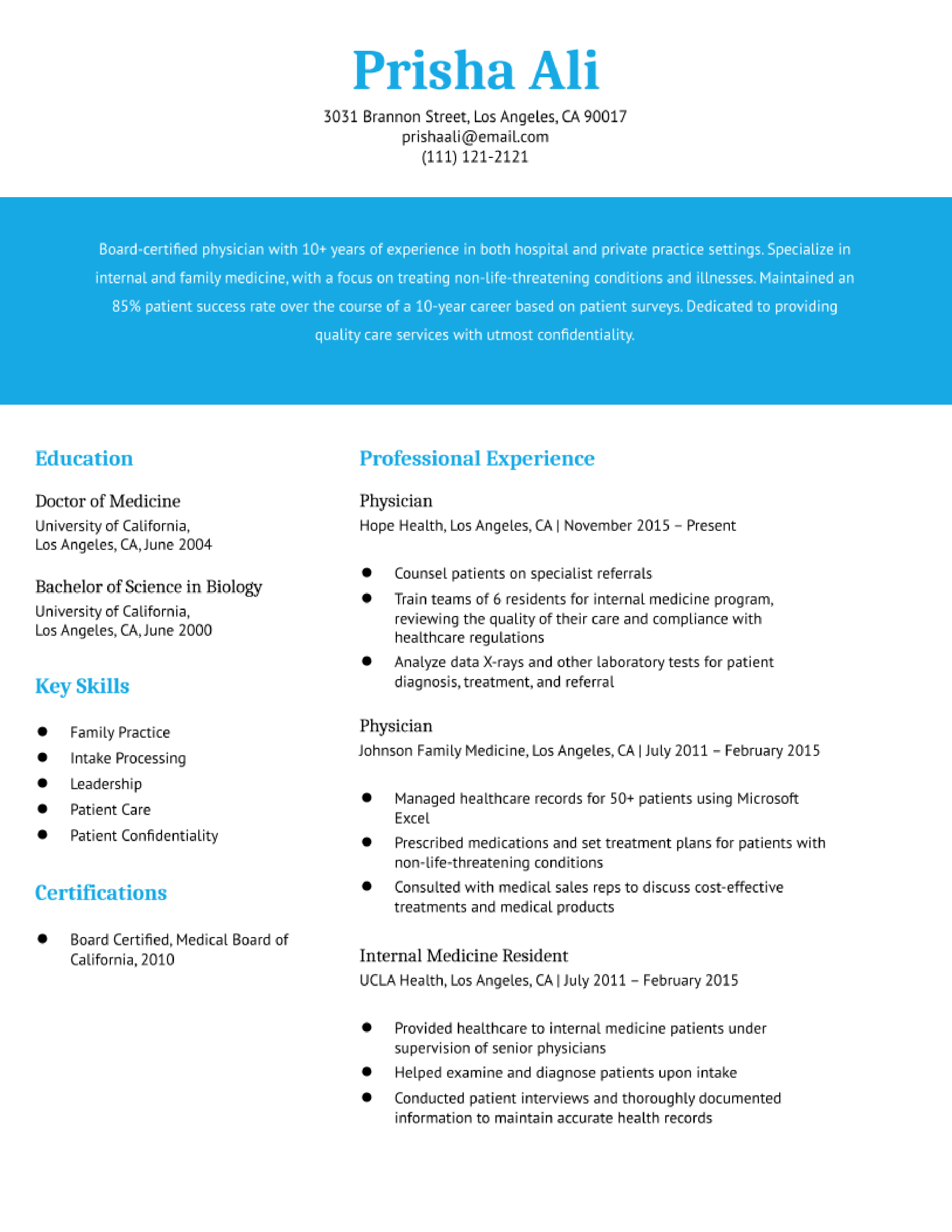 Health Care Resume Examples and Templates for 2024 - ResumeBuilder.com