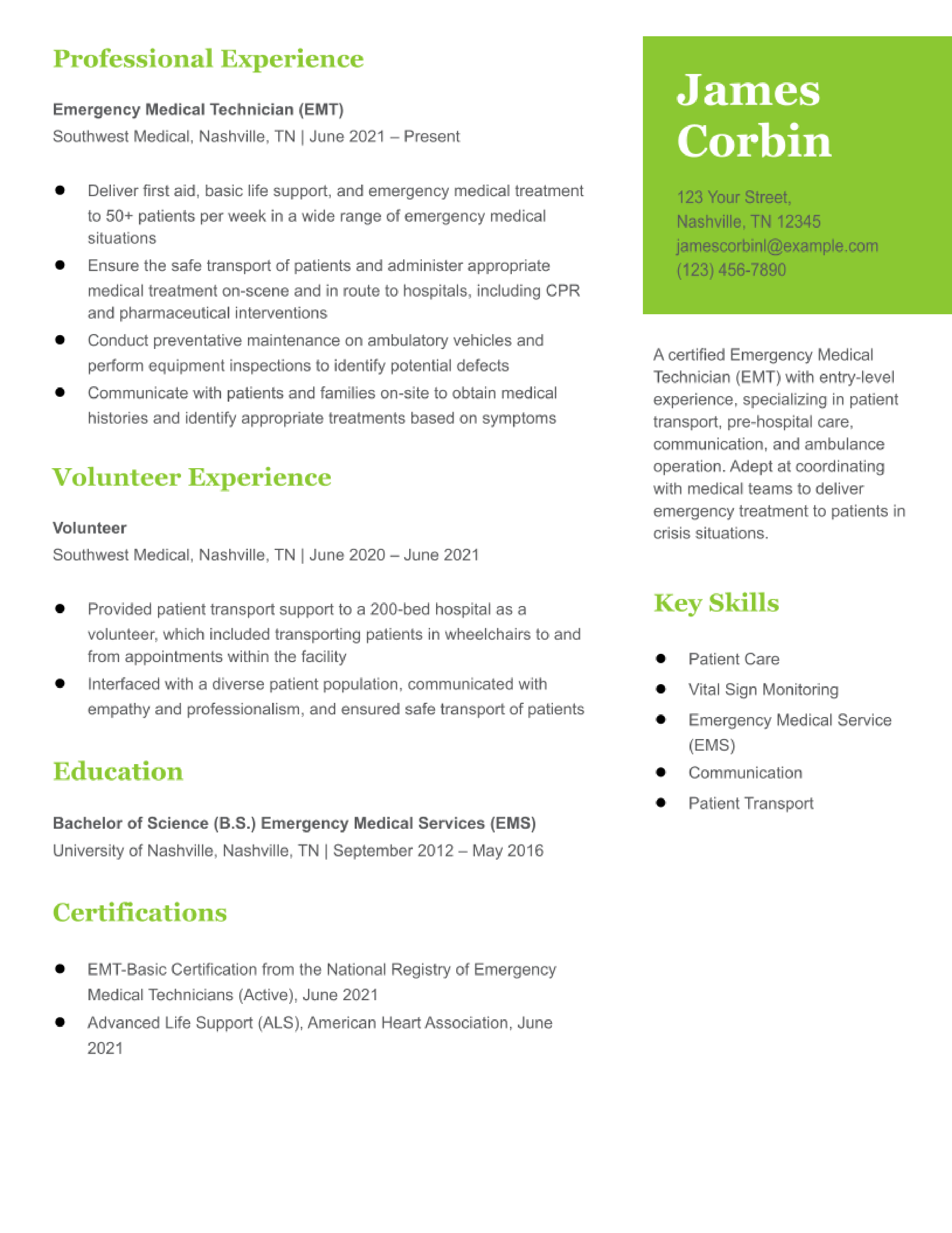 Health Care Resume Examples and Templates for 2024 - ResumeBuilder.com