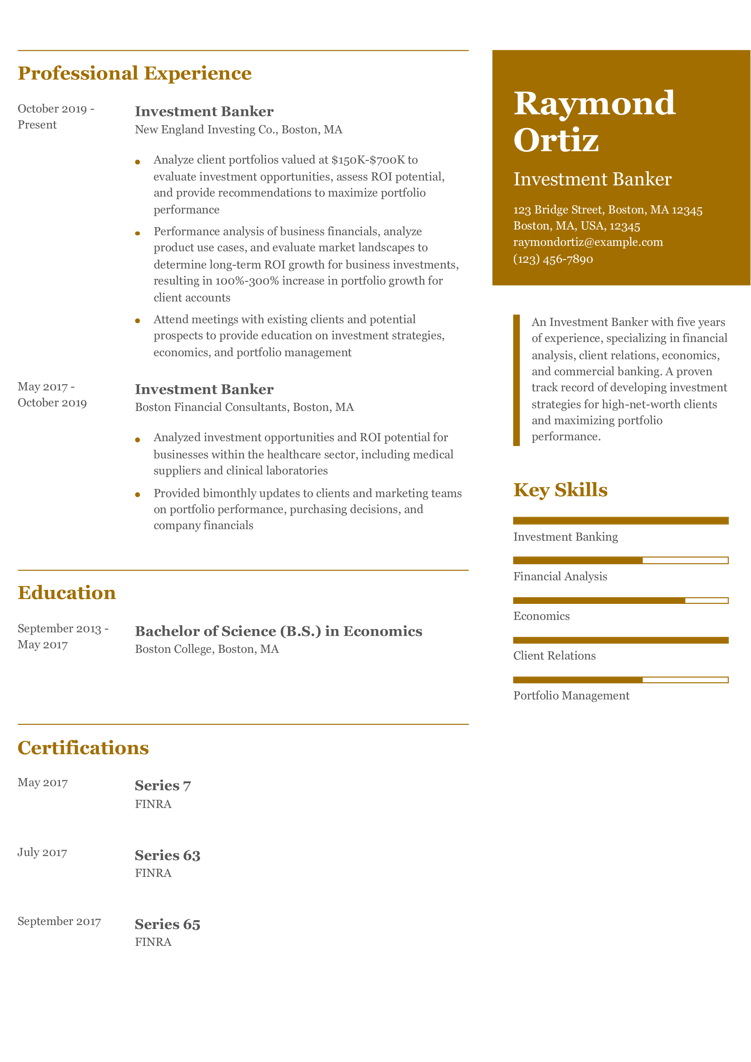 Investment Banking Resume Examples and Templates for 2024 ...