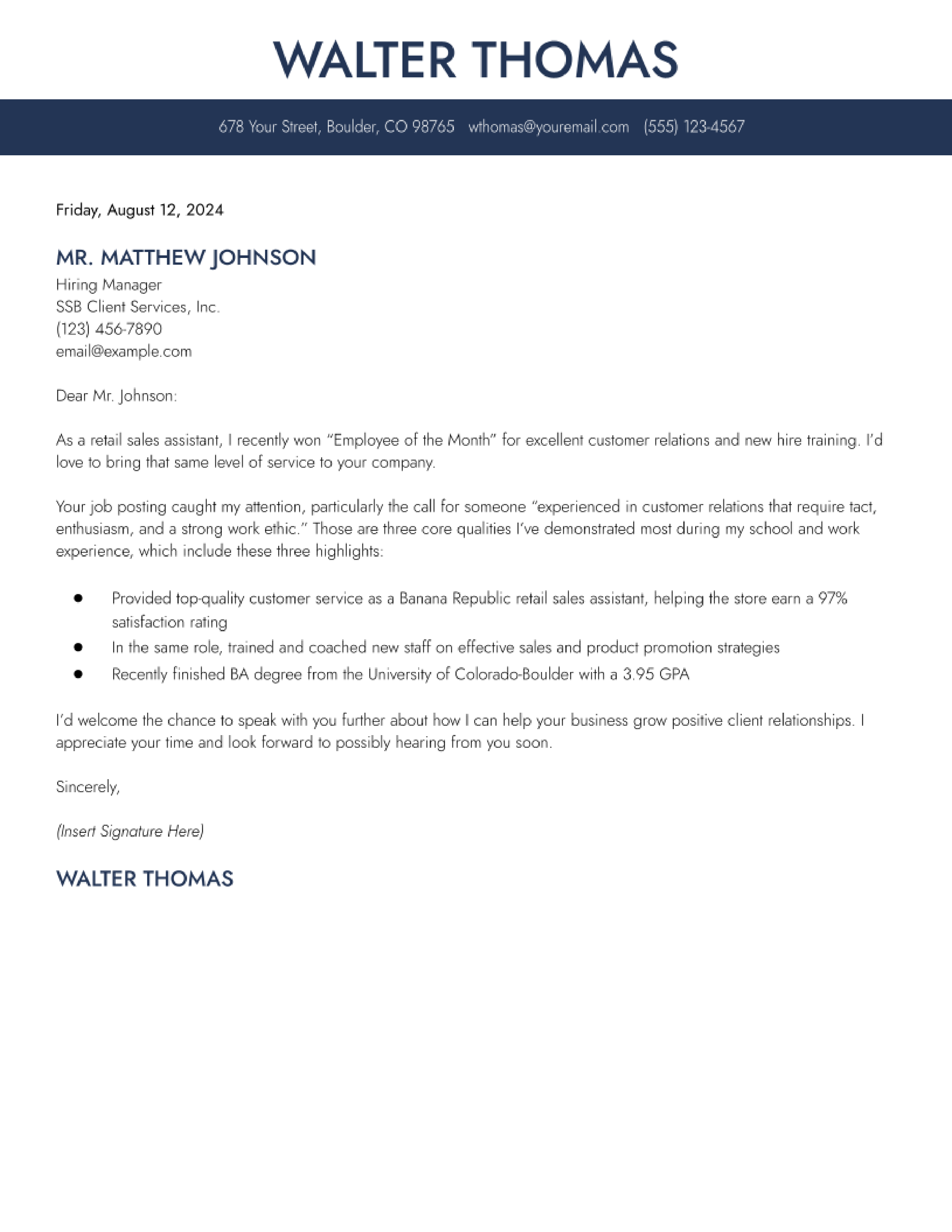 Student Cover Letter Examples and Templates for 2024 - ResumeBuilder.com