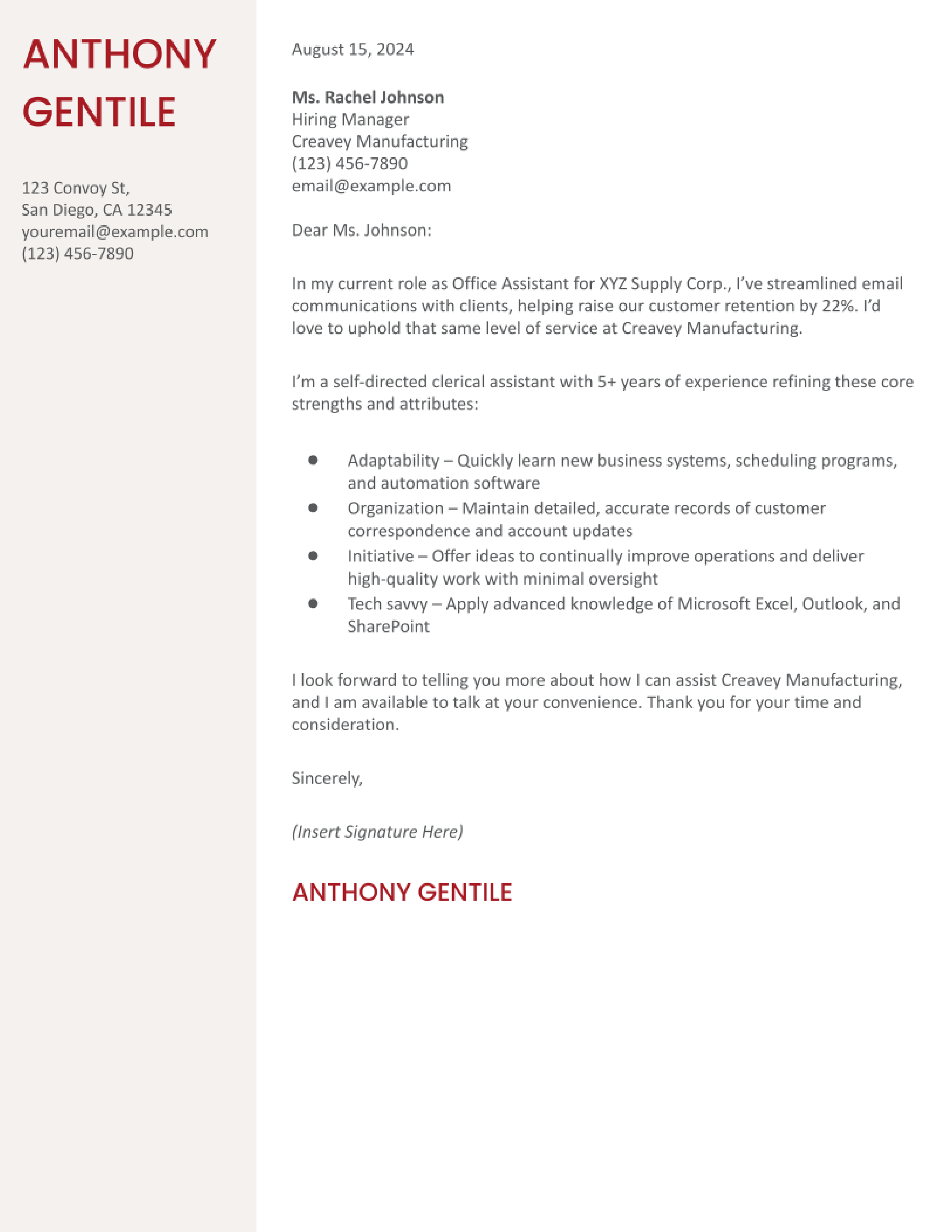 Clerical Cover Letter Examples and Templates for 2024 - ResumeBuilder.com