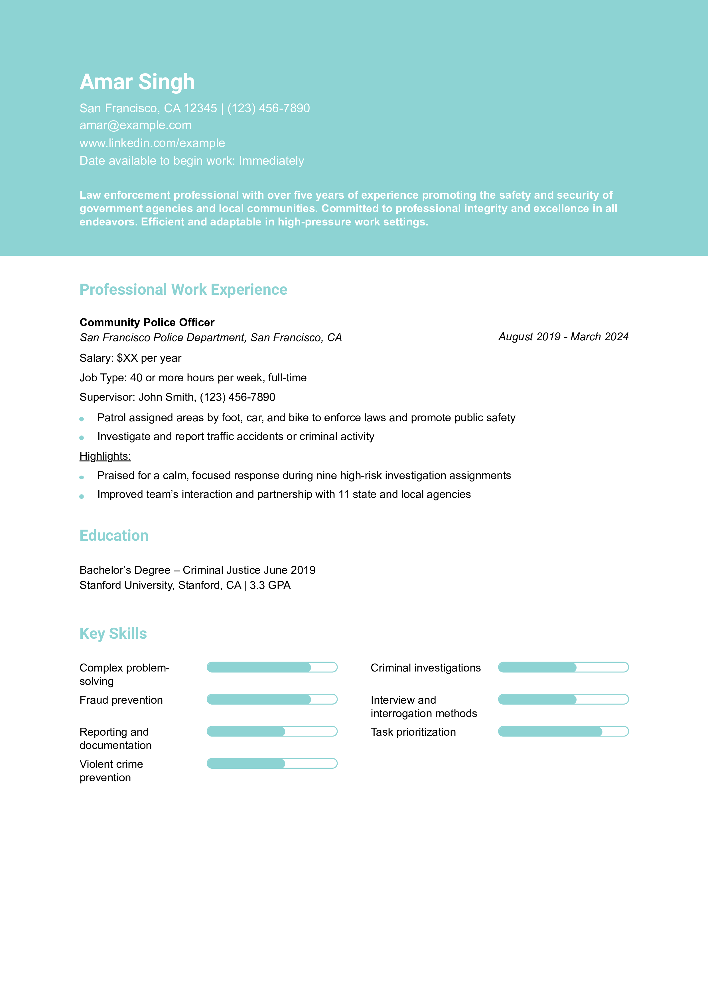 FBI Agent Resume Examples and Templates for 2024 - ResumeBuilder.com