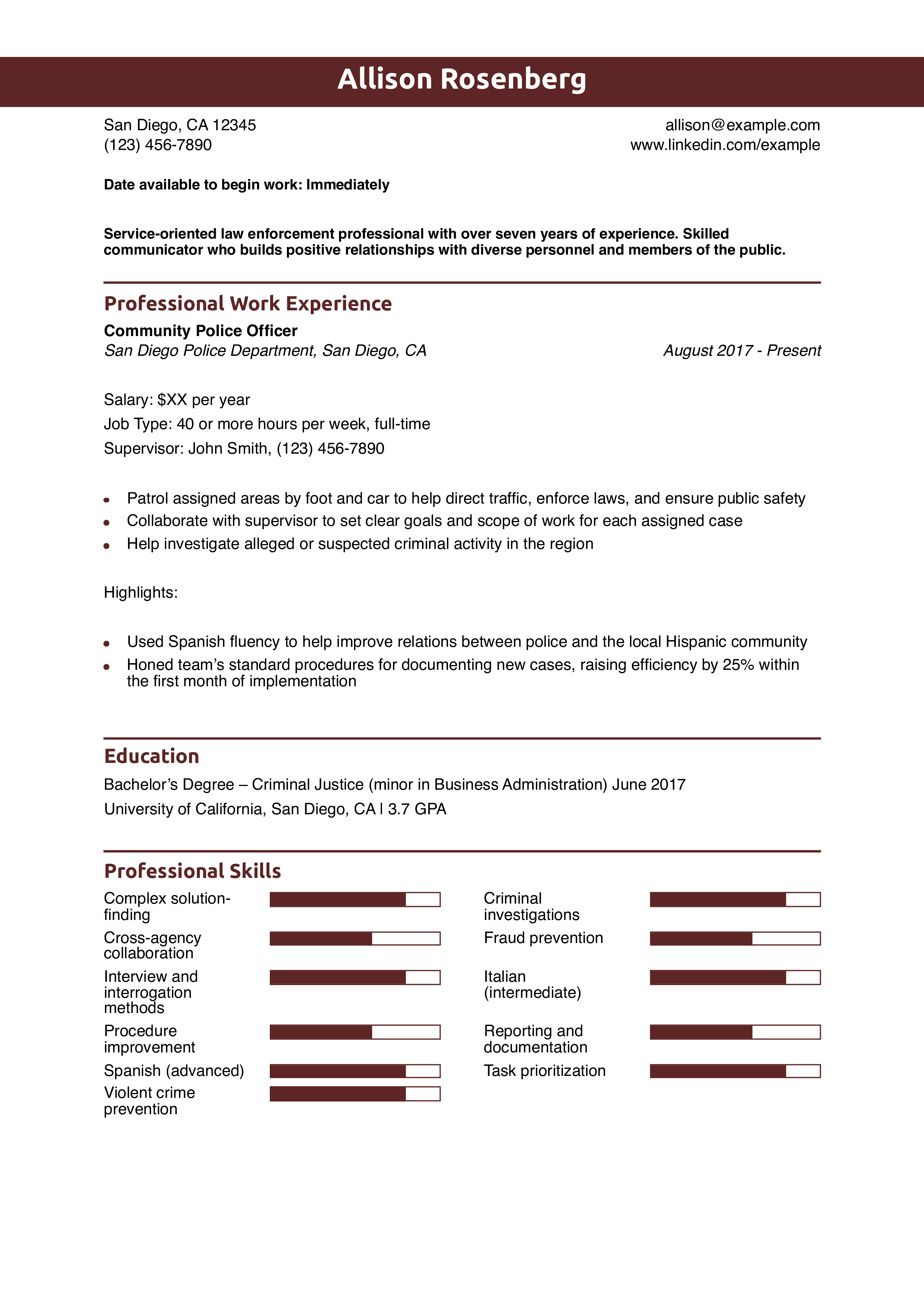 FBI Agent Resume Examples and Templates for 2024 - ResumeBuilder.com