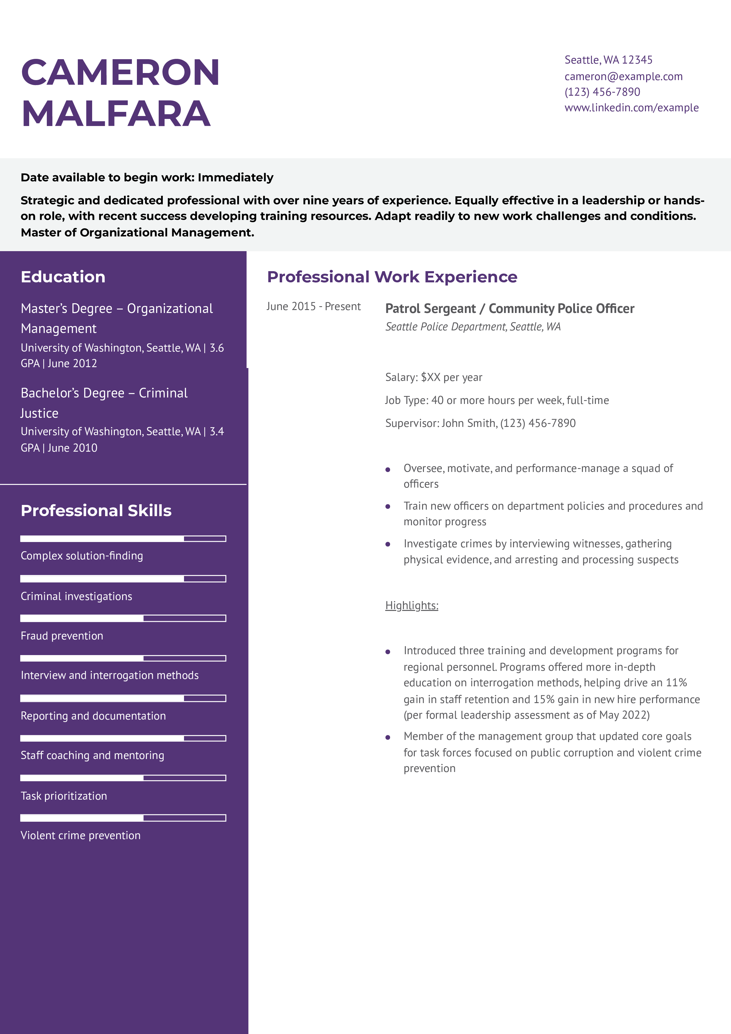 FBI Agent Resume Examples and Templates for 2024 - ResumeBuilder.com