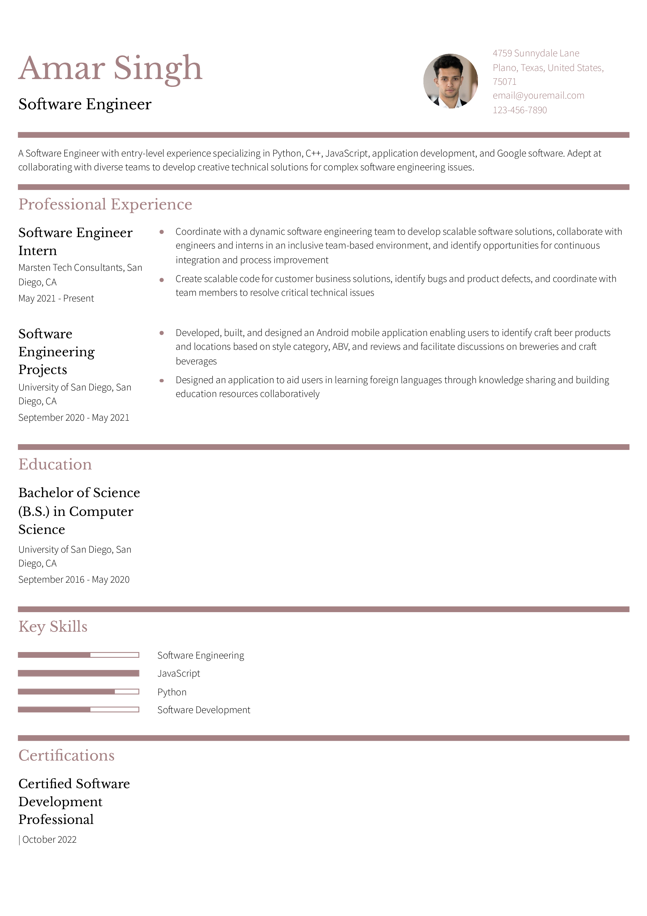 Google Software Engineer Resume Examples and Templates for 2024 ...