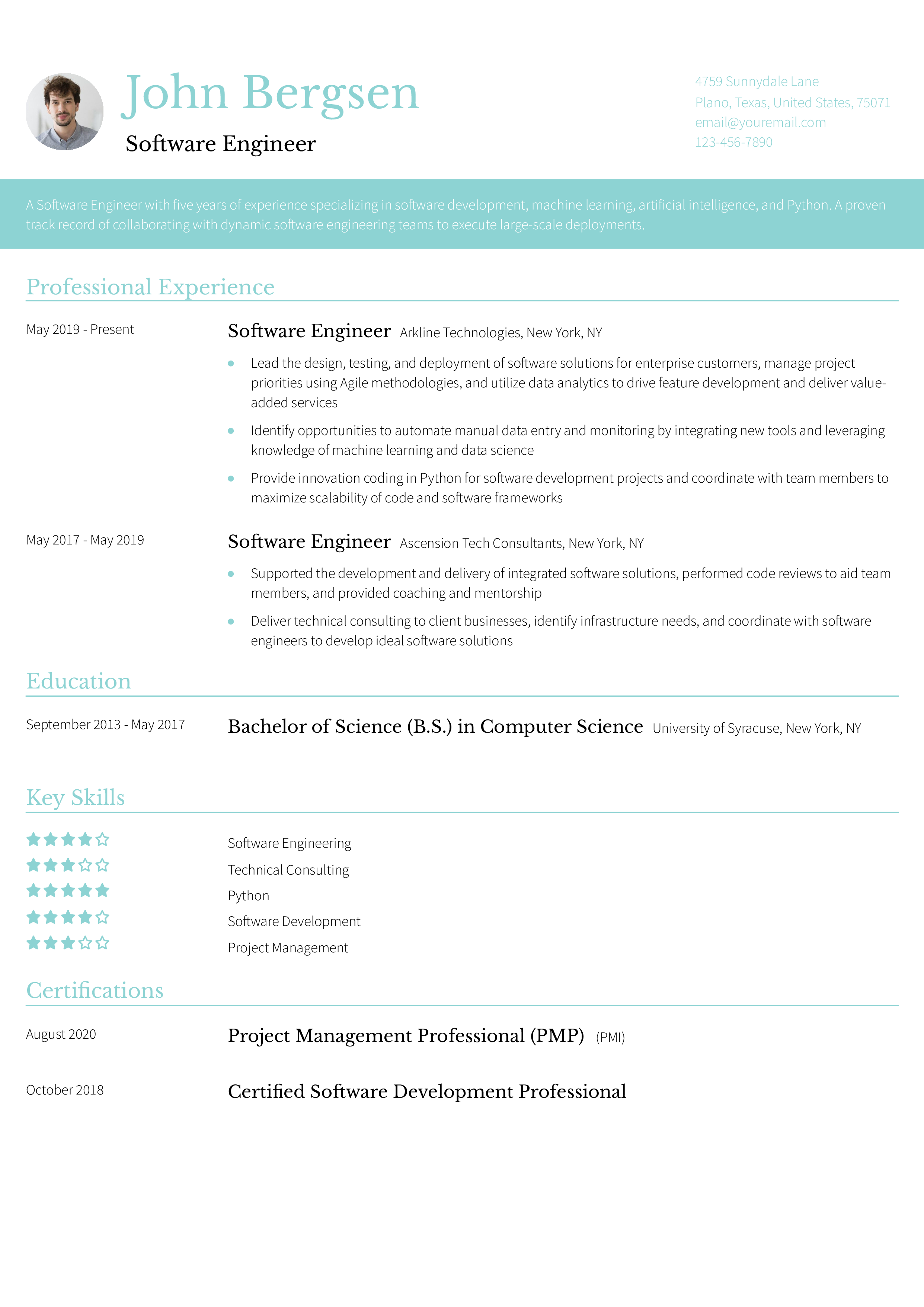 Google Software Engineer Resume Examples and Templates for 2024 ...