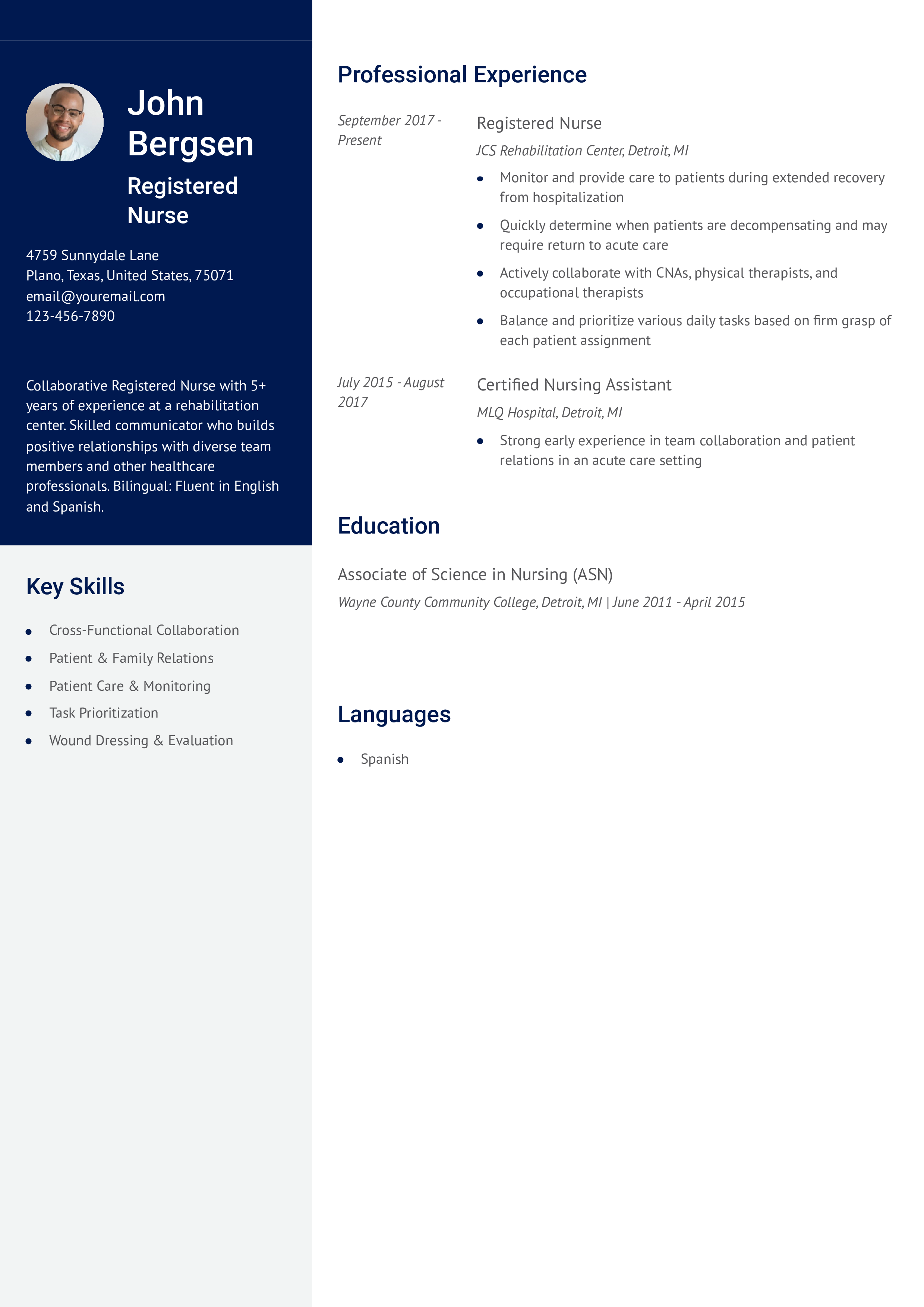Nursing Home Nurse Resume Examples and Templates for 2024 ...