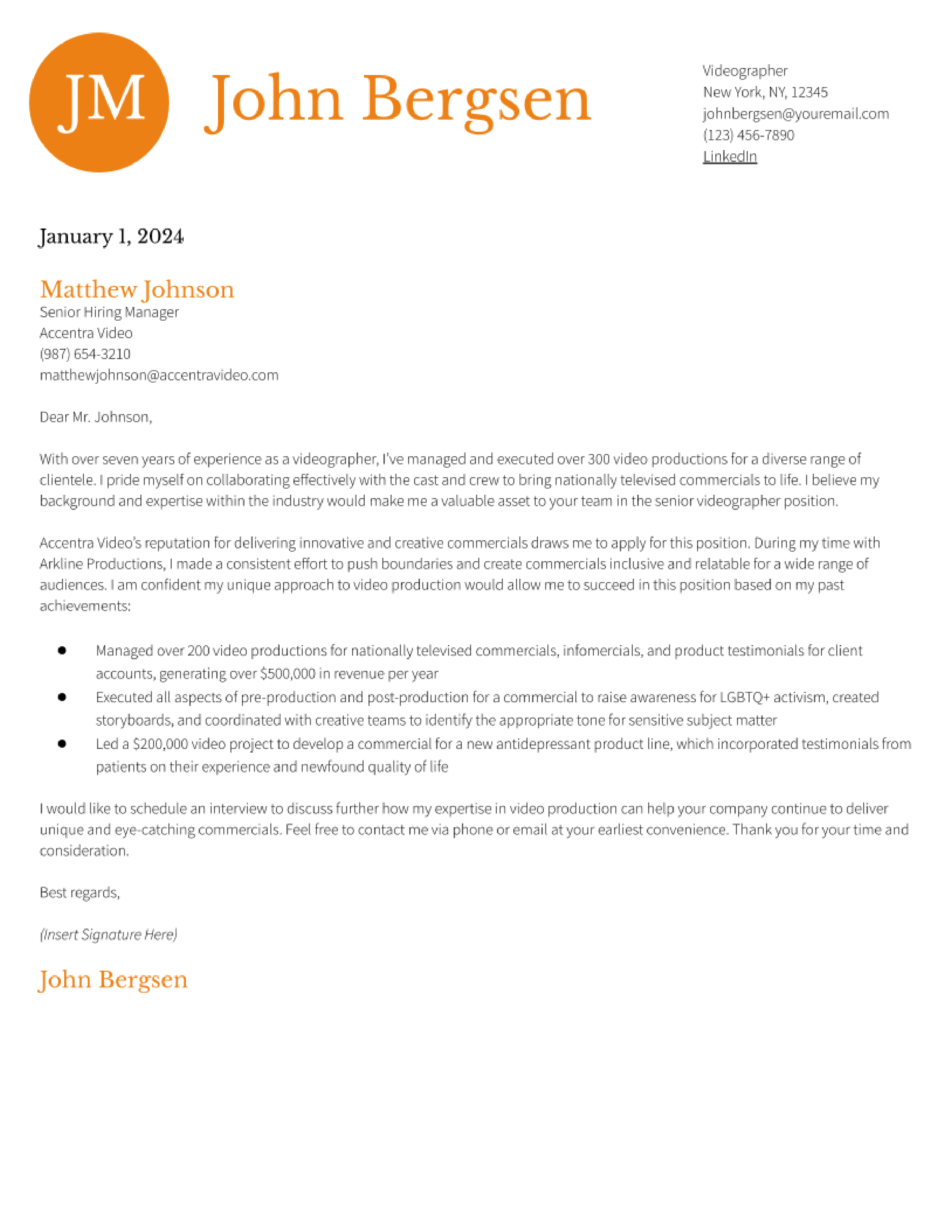 Portfolio Cover Letter Examples and Templates for 2024 - ResumeBuilder.com