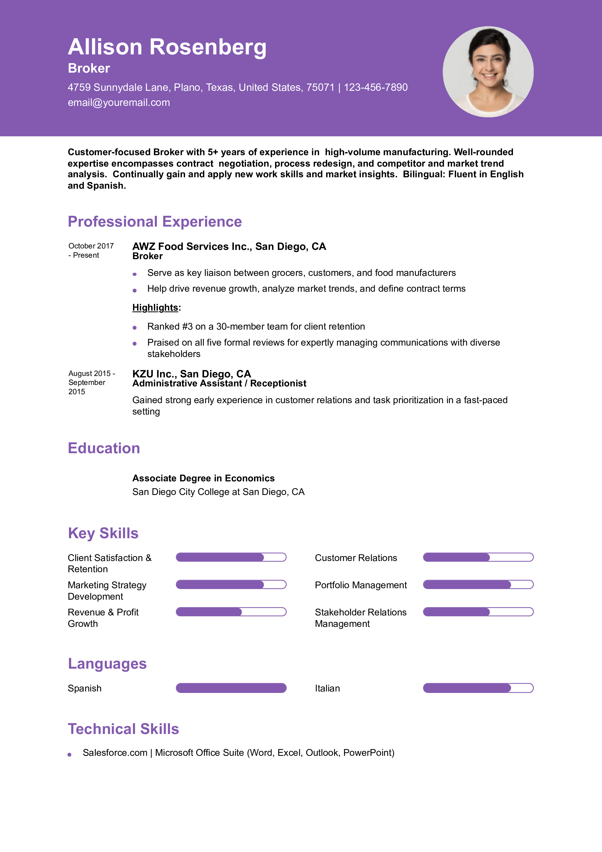 Broker Resume Examples and Templates for 2024 - ResumeBuilder.com