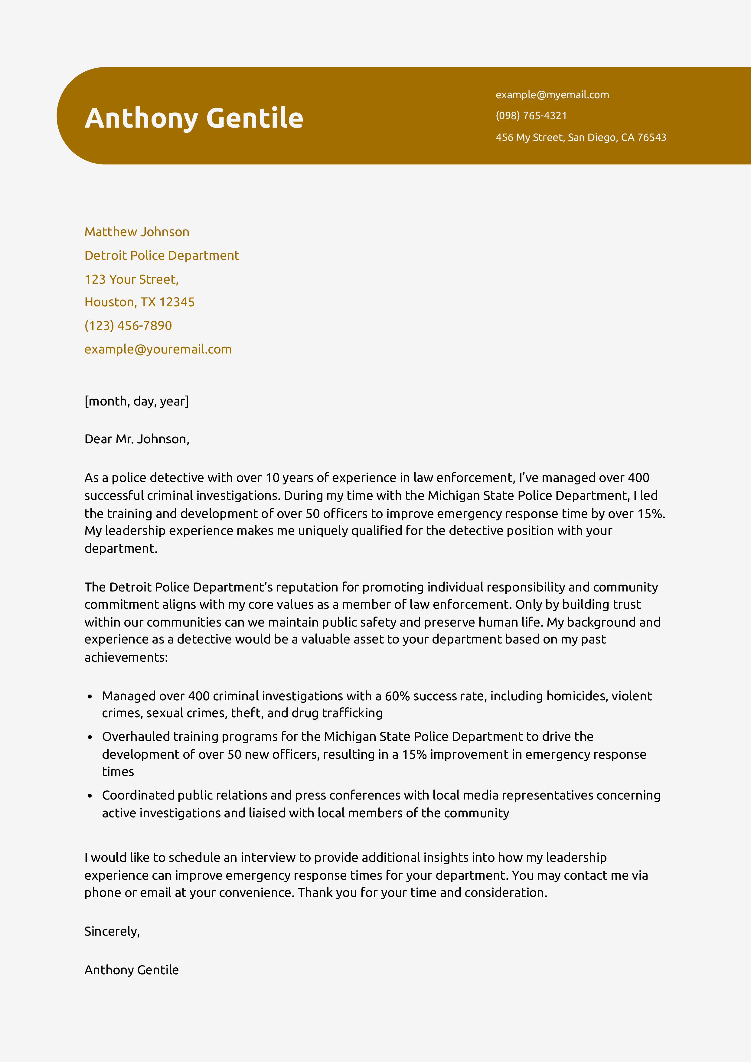Law Enforcement Cover Letter Examples and Templates for 2024 ...