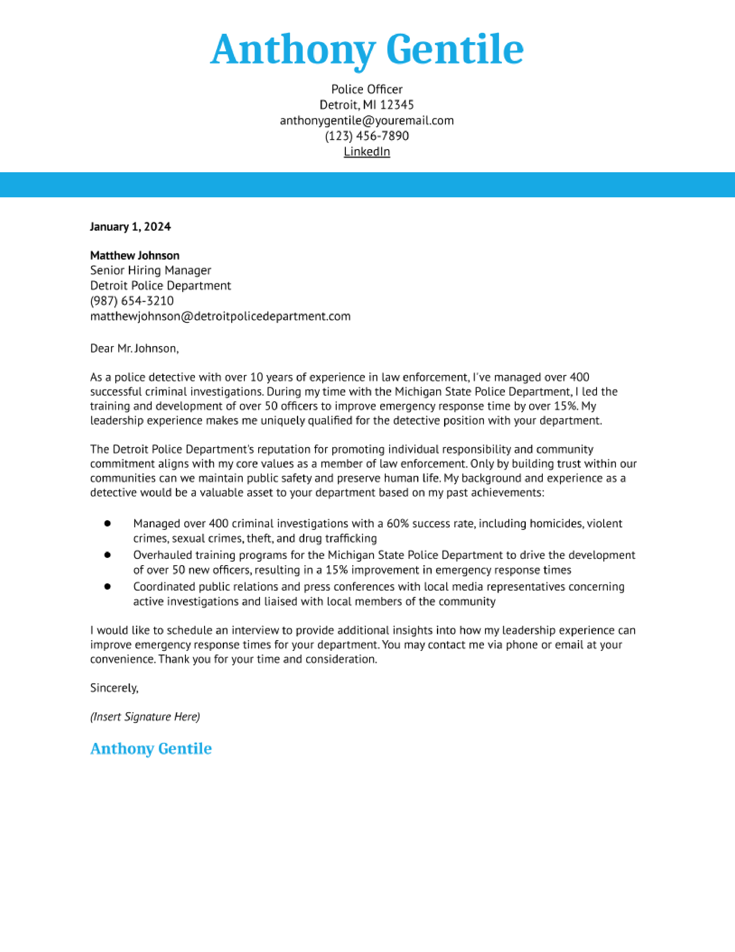 Law Enforcement Cover Letter Examples and Templates for 2024 ...