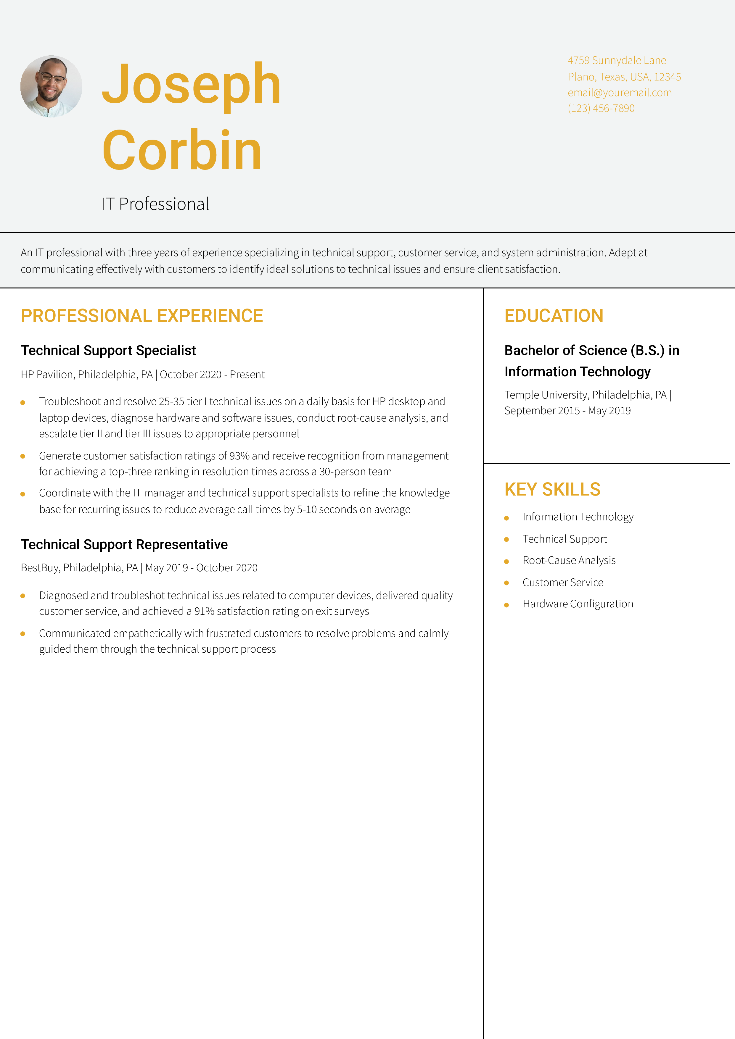 Technical Support Resume Examples and Templates for 2024 ...