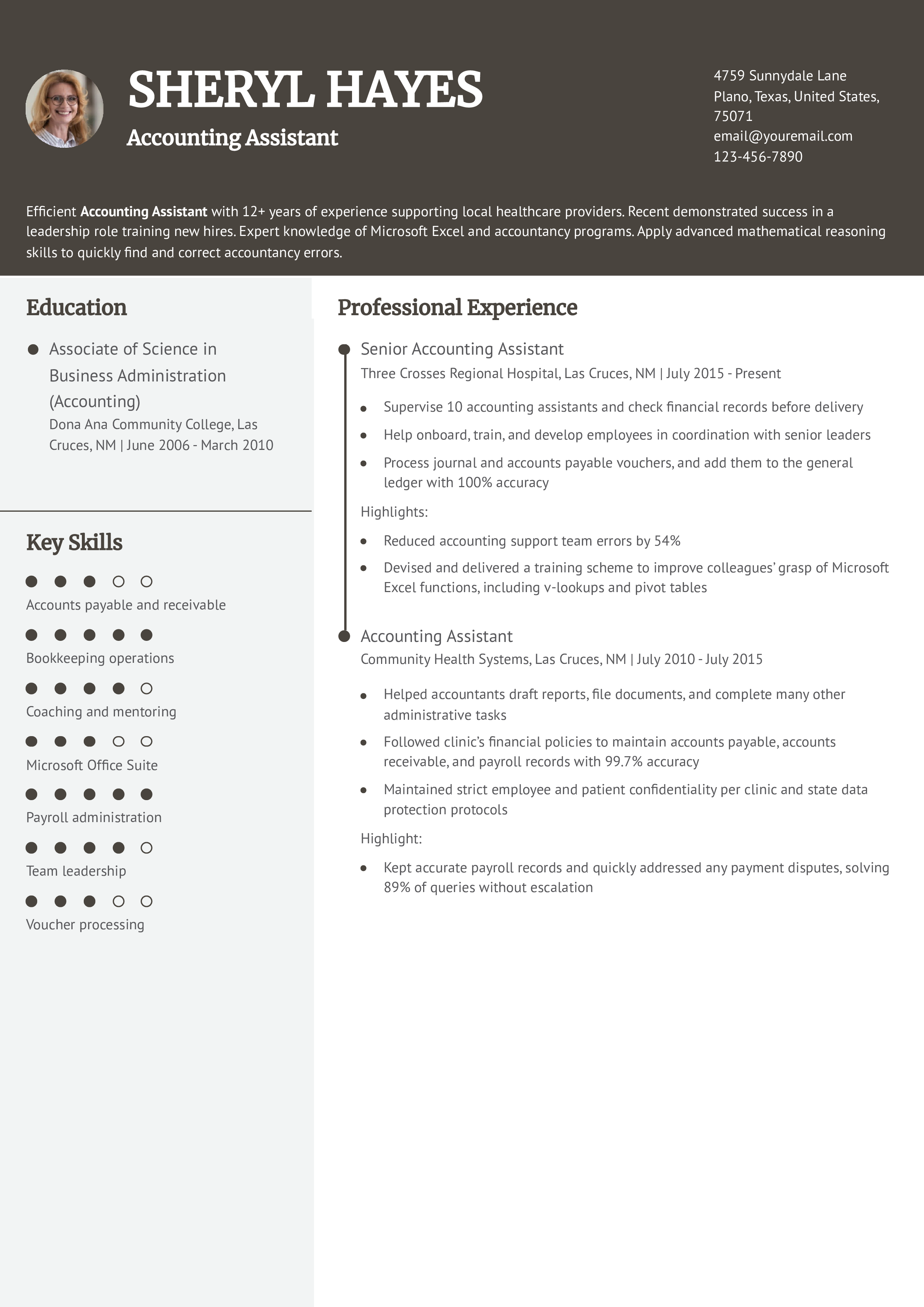 Accounting Assistant Resume Examples and Templates for 2024 ...