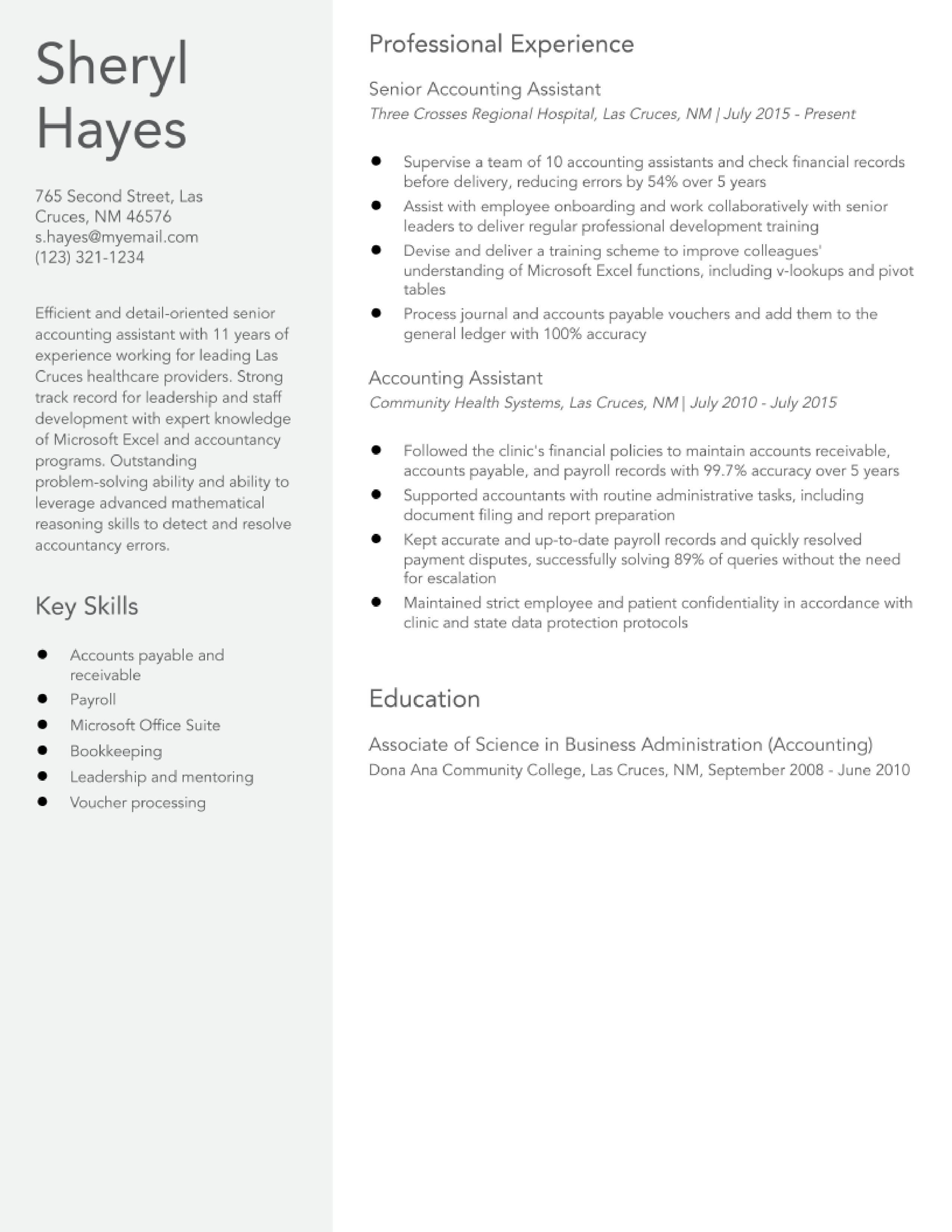 Accounting Assistant Resume Examples And Templates For 2024