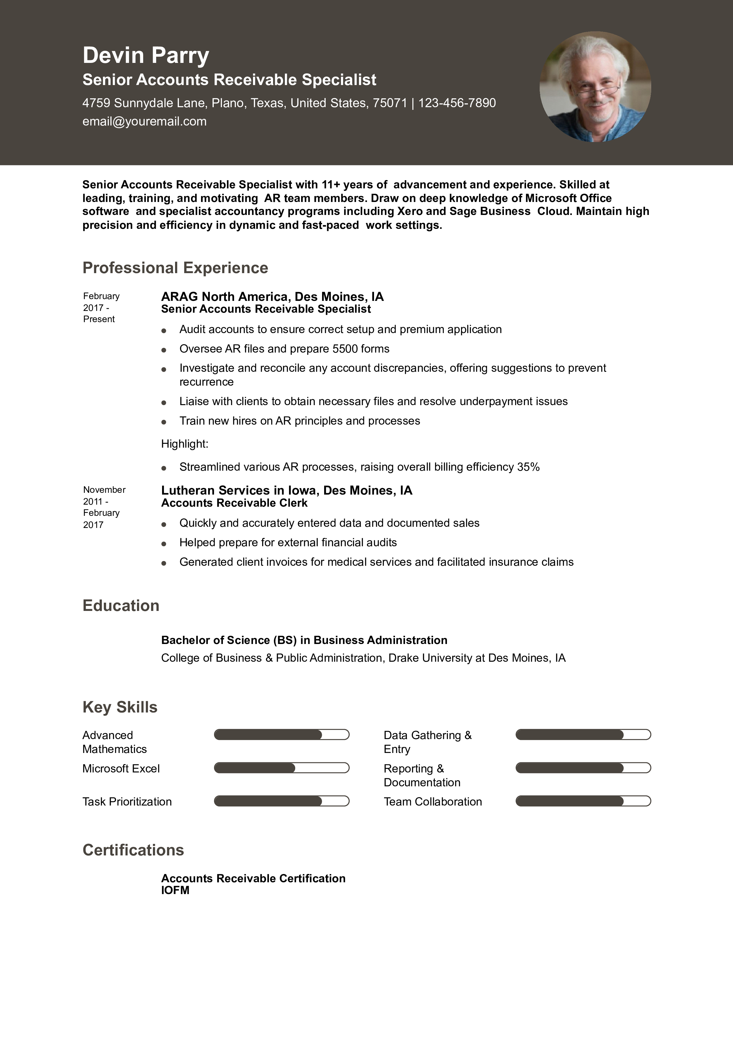 Accounts Receivable Resume Examples and Templates for 2024 ...