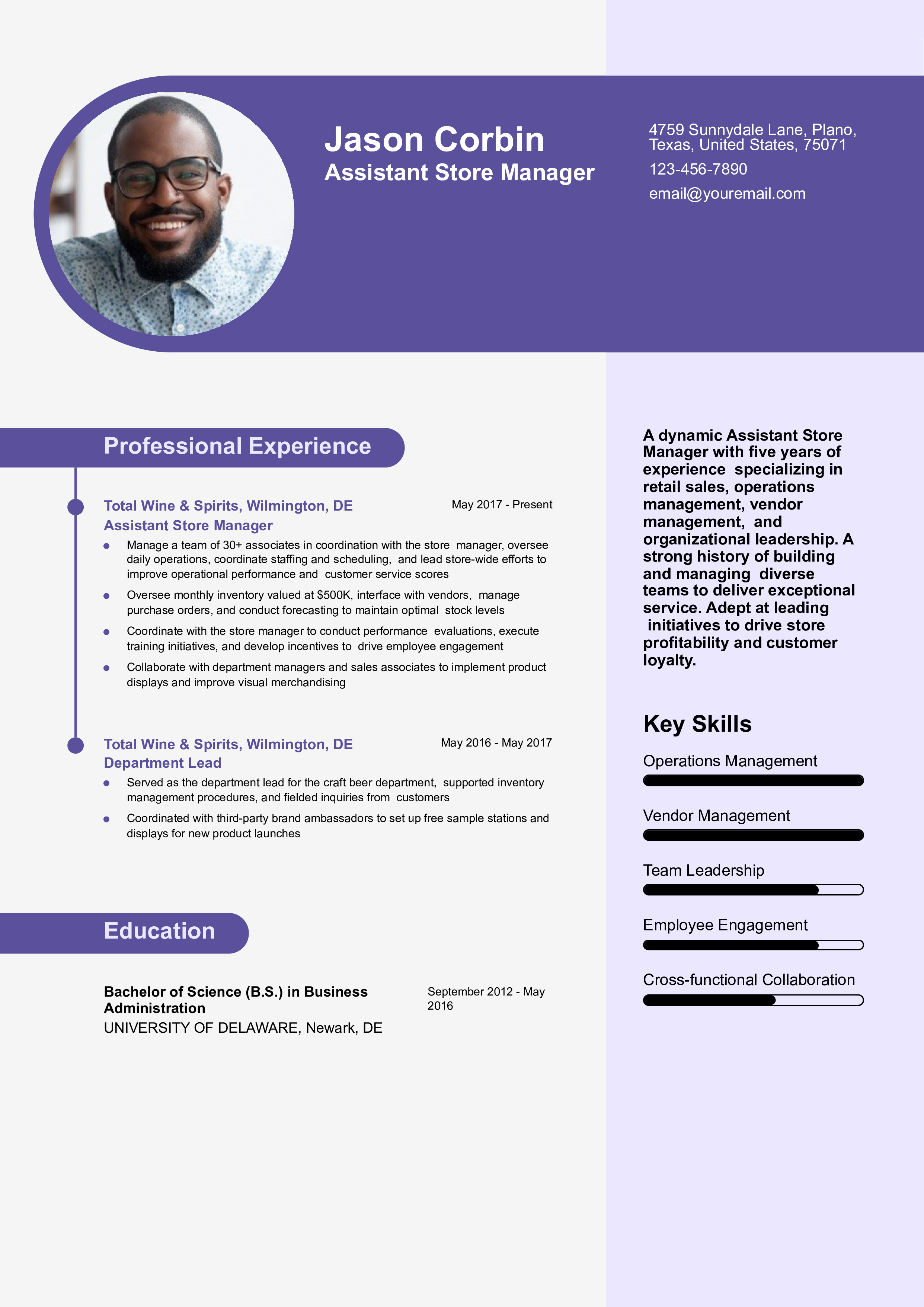 Assistant Store Manager Resume Examples and Templates for 2024 ...