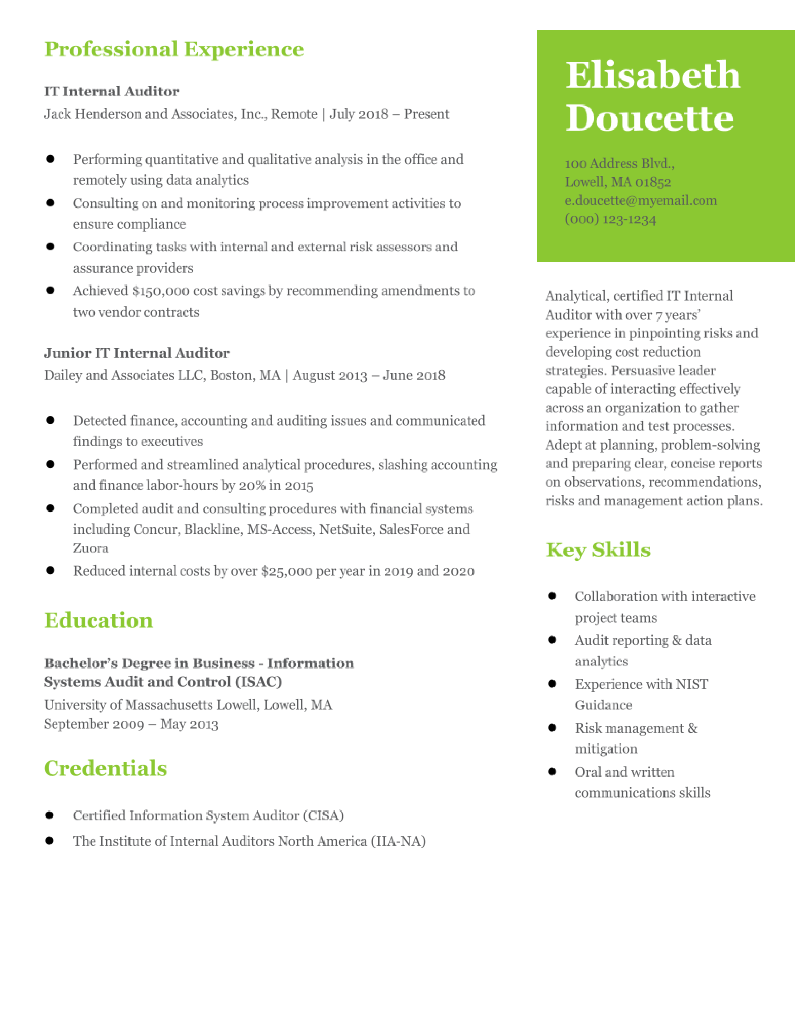 Basic and Simple Resume Templates and Examples - ResumeBuilder.com