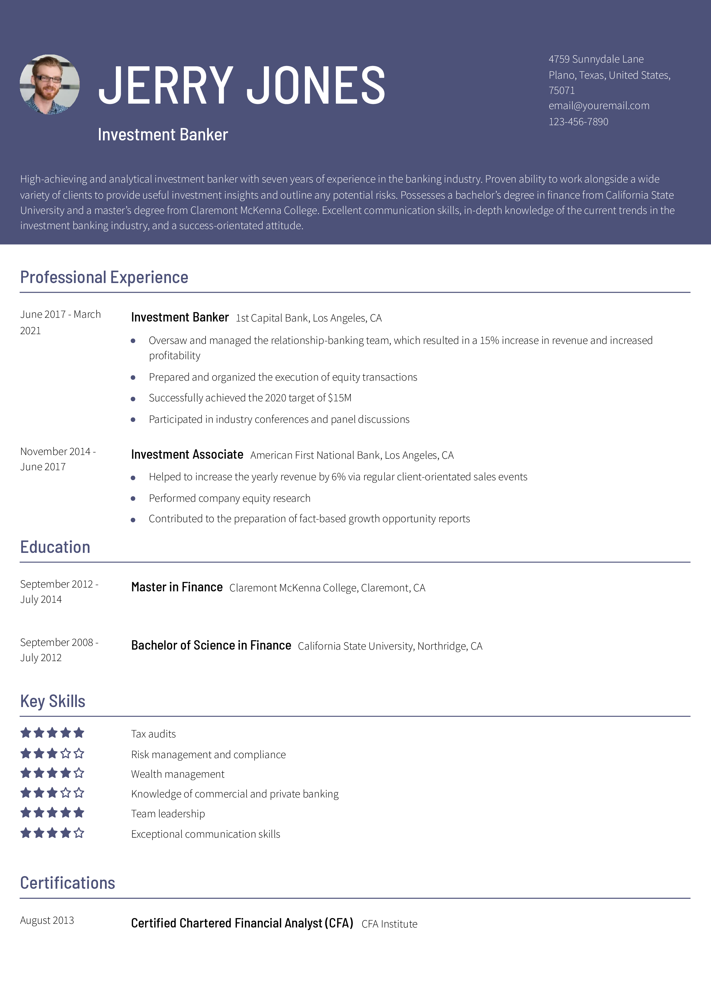 Banking Resume Examples and Templates for 2024 - ResumeBuilder.com