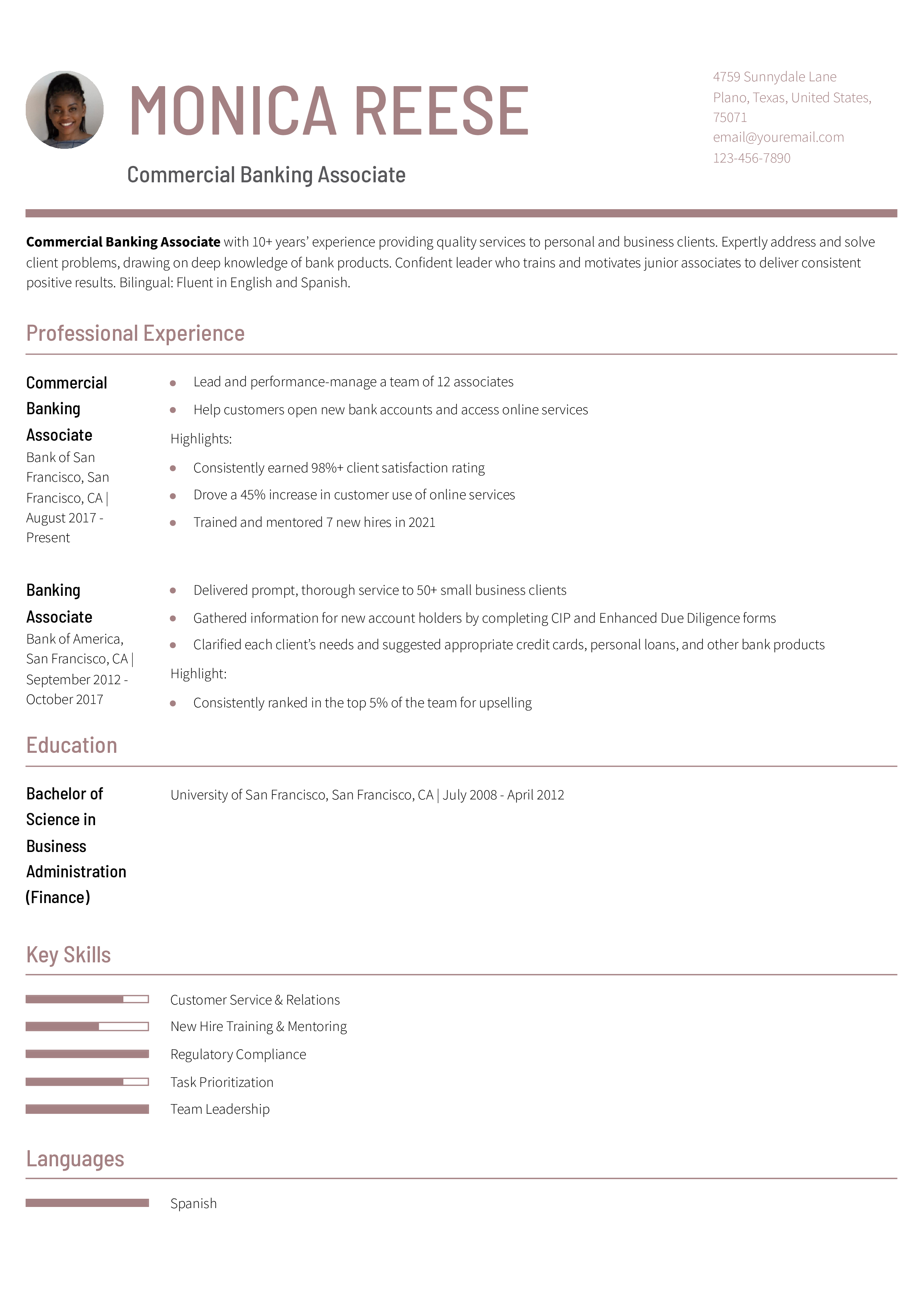 Banking Resume Examples and Templates for 2024 - ResumeBuilder.com