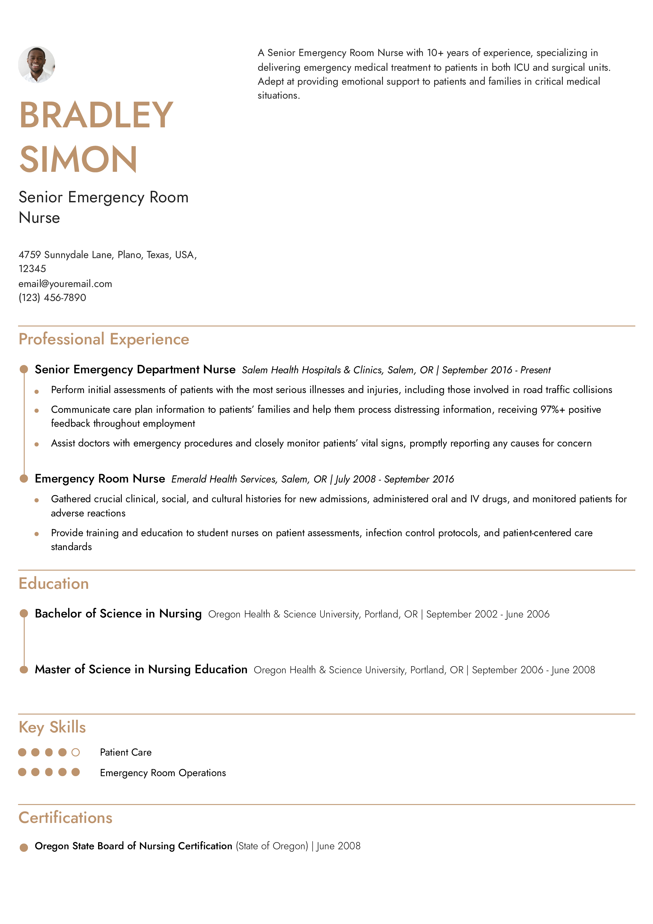 Emergency Room Nurse Resume Examples and Templates for 2024 ...