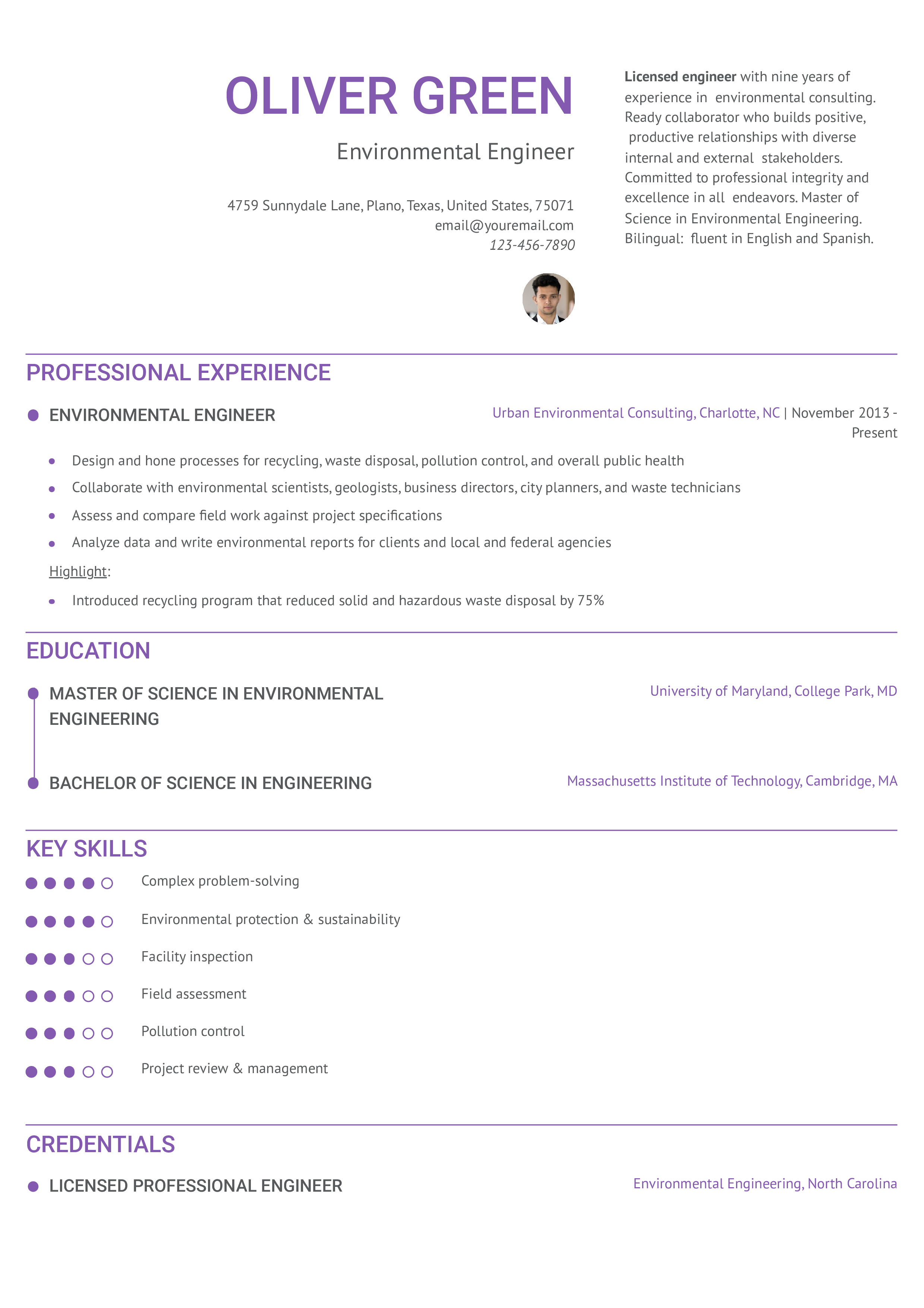 Environmental Engineer Resume Examples and Templates for 2024 ...