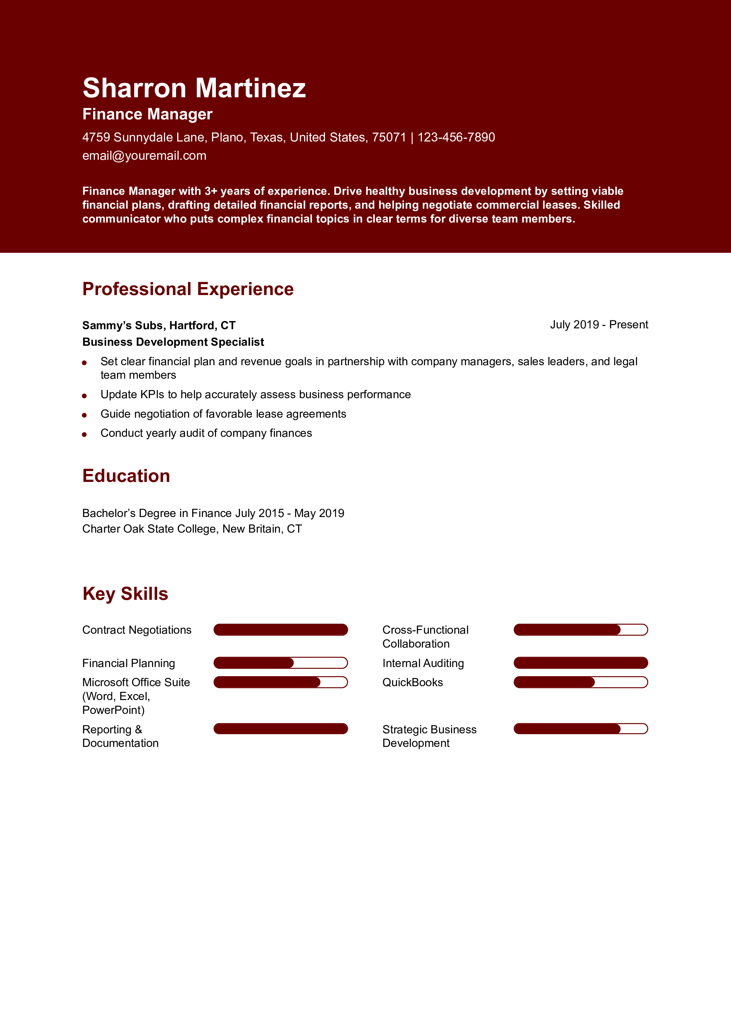 Finance Manager Resume Examples and Templates for 2024 - ResumeBuilder.com