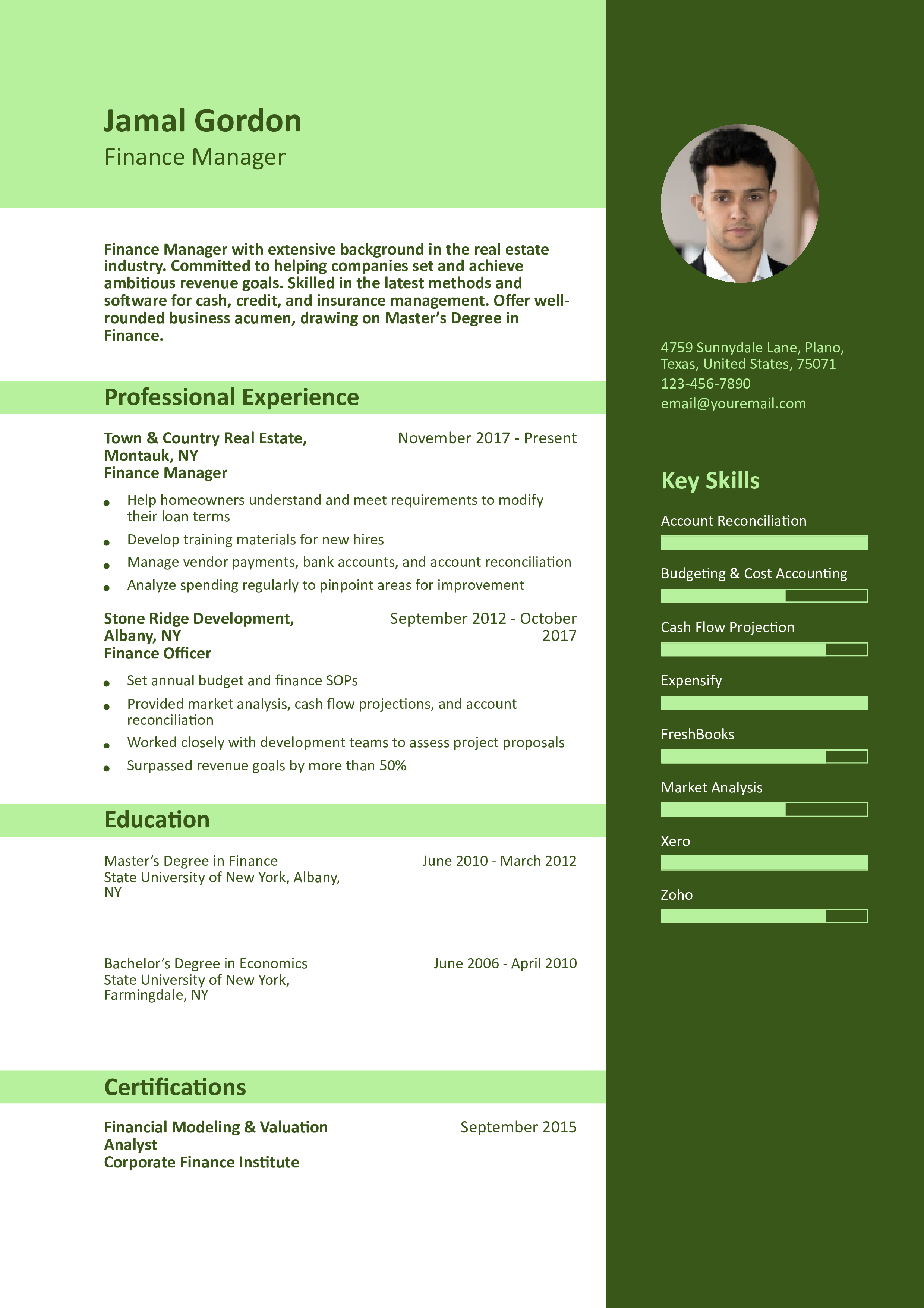 Finance Manager Resume Examples and Templates for 2024 - ResumeBuilder.com