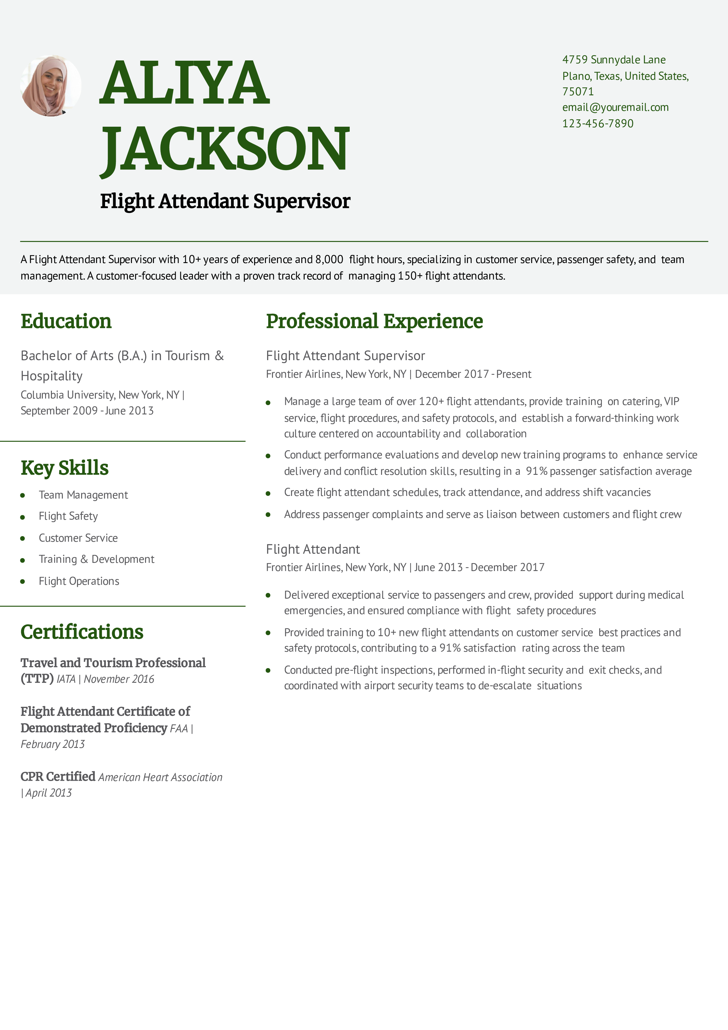 Flight Attendant Resume Examples and Templates for 2024 - ResumeBuilder.com