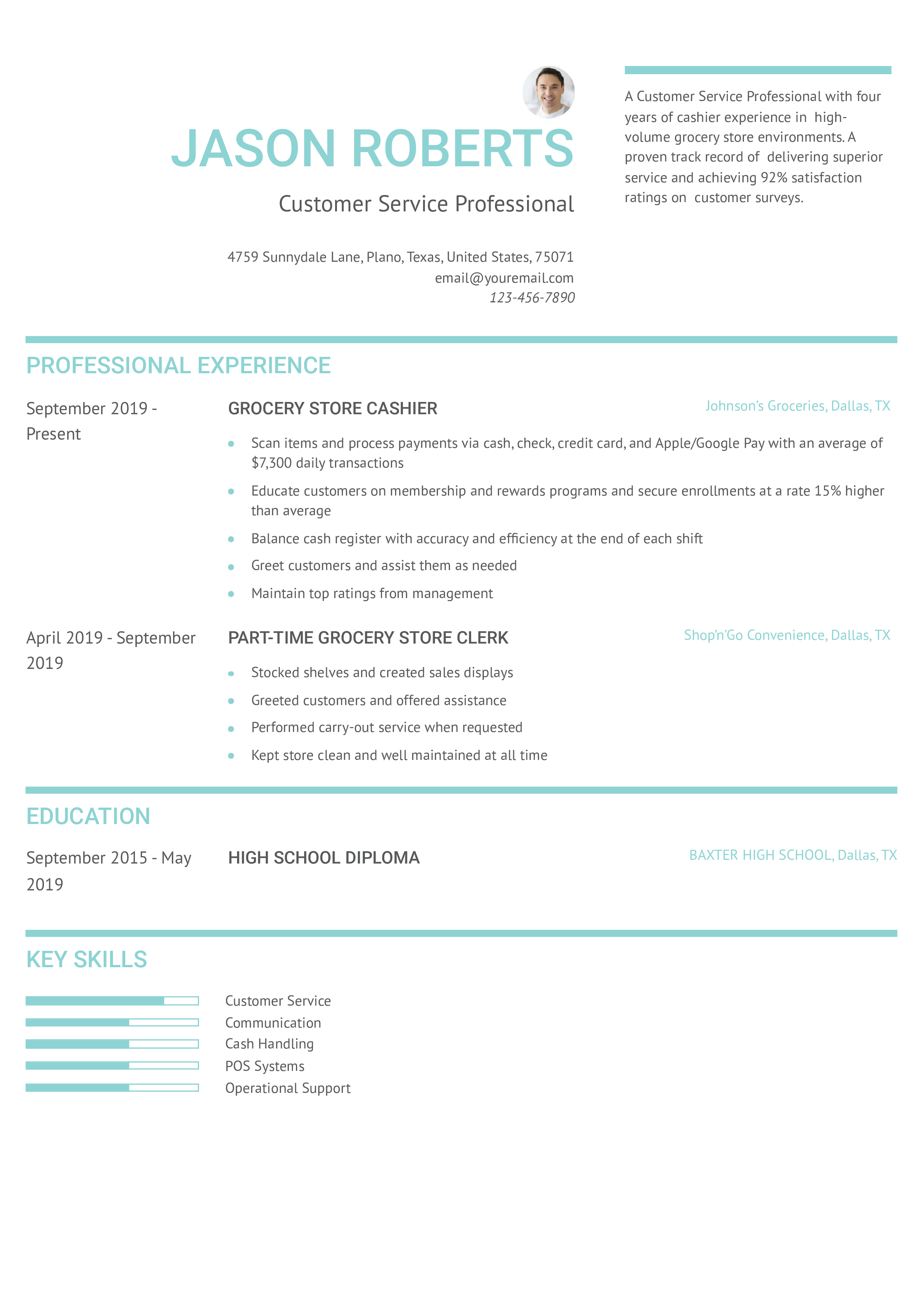 Grocery Store Cashier Resume Examples and Templates for 2024 ...