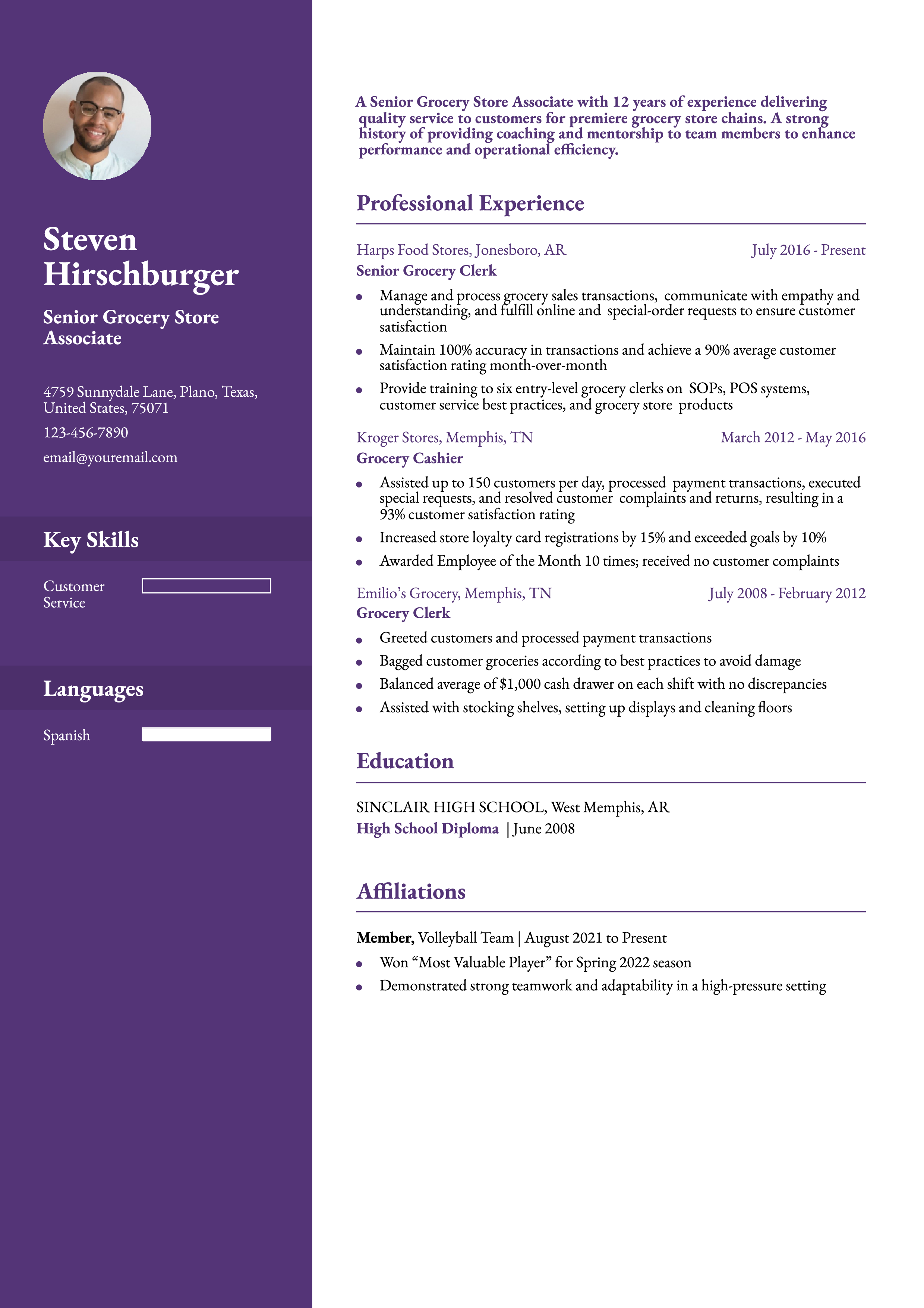 Grocery Store Cashier Resume Examples and Templates for 2024 ...