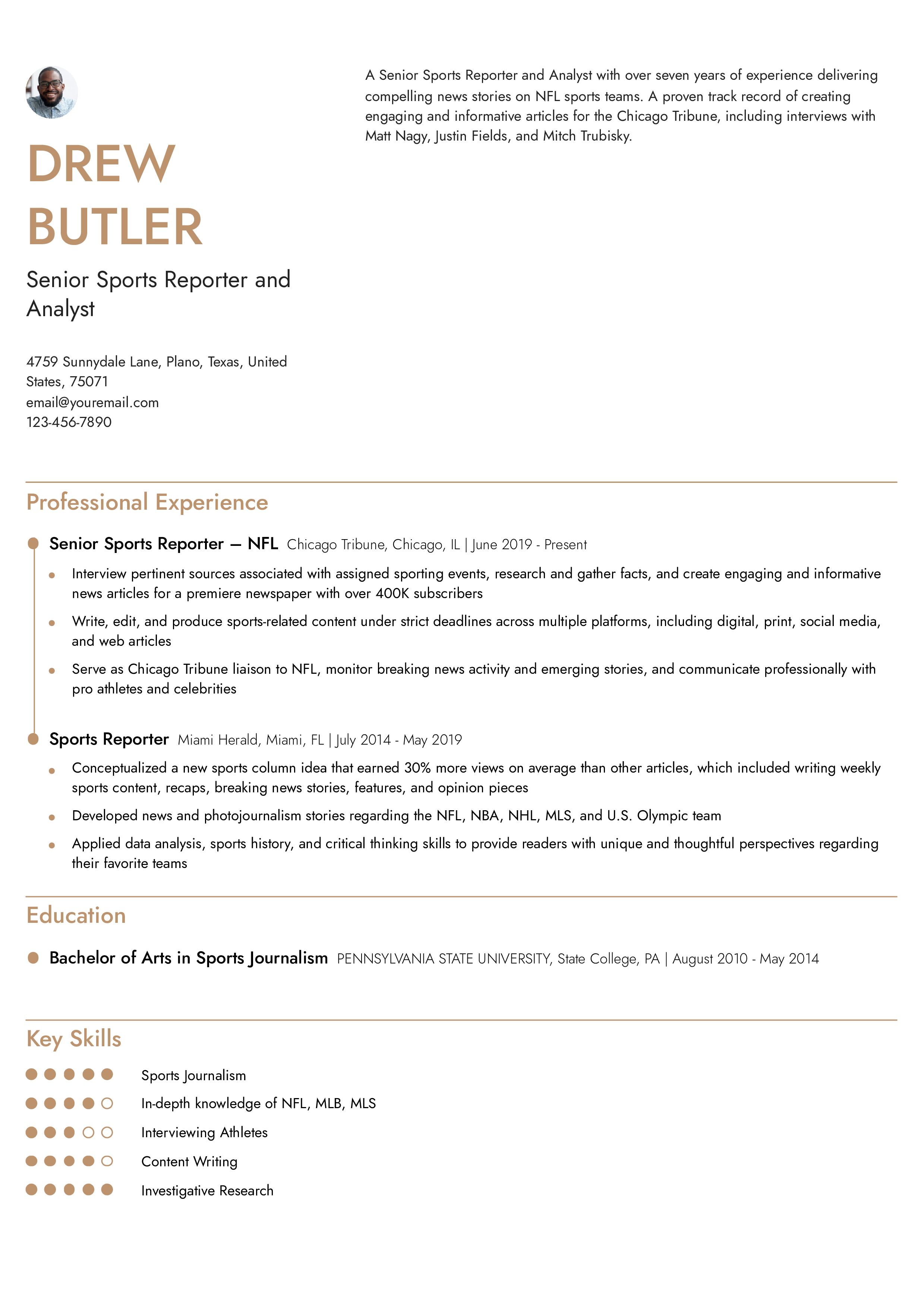 Journalism Resume Examples and Templates for 2024 - ResumeBuilder.com