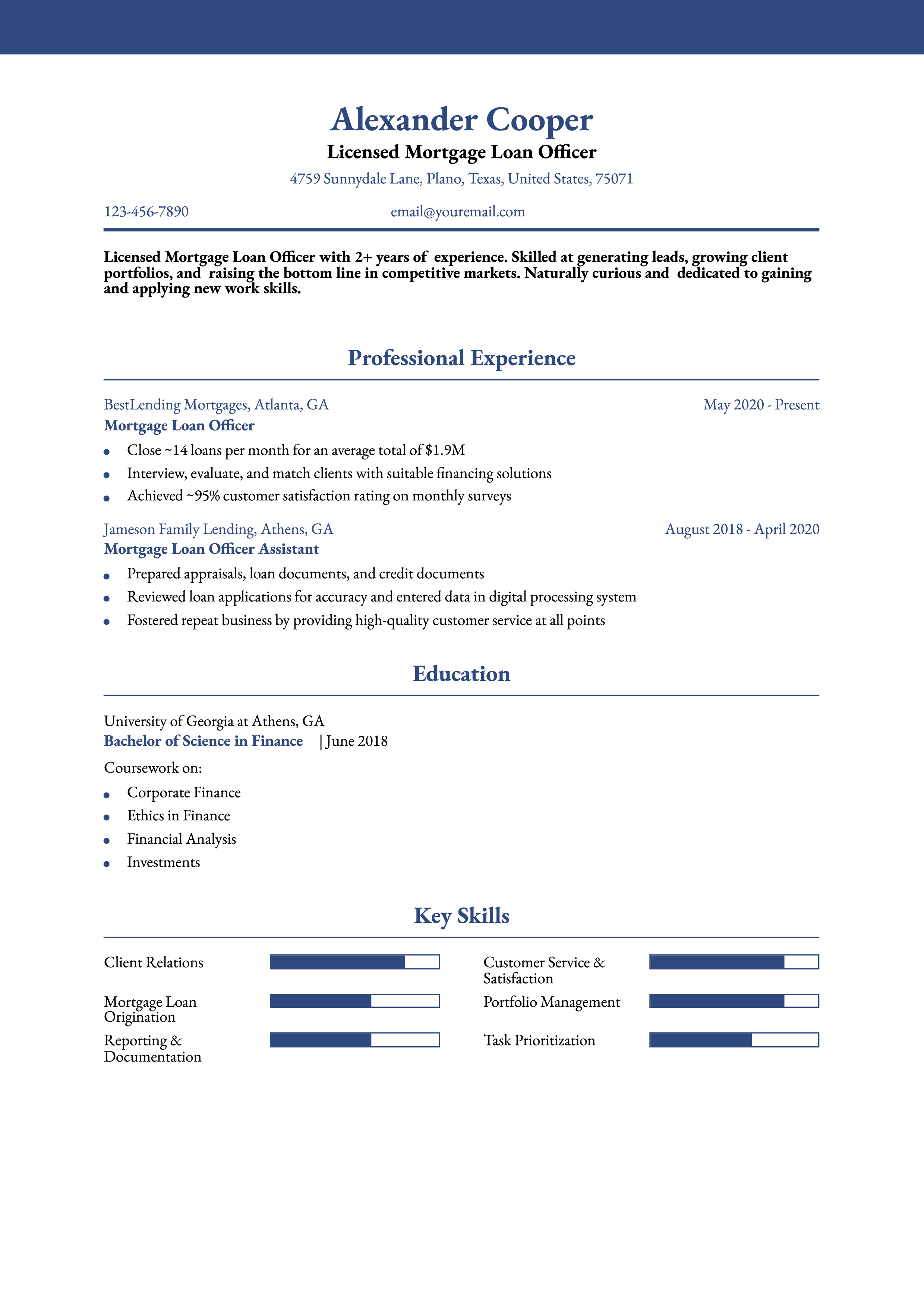Loan Officer Resume Examples and Templates for 2024 - ResumeBuilder.com
