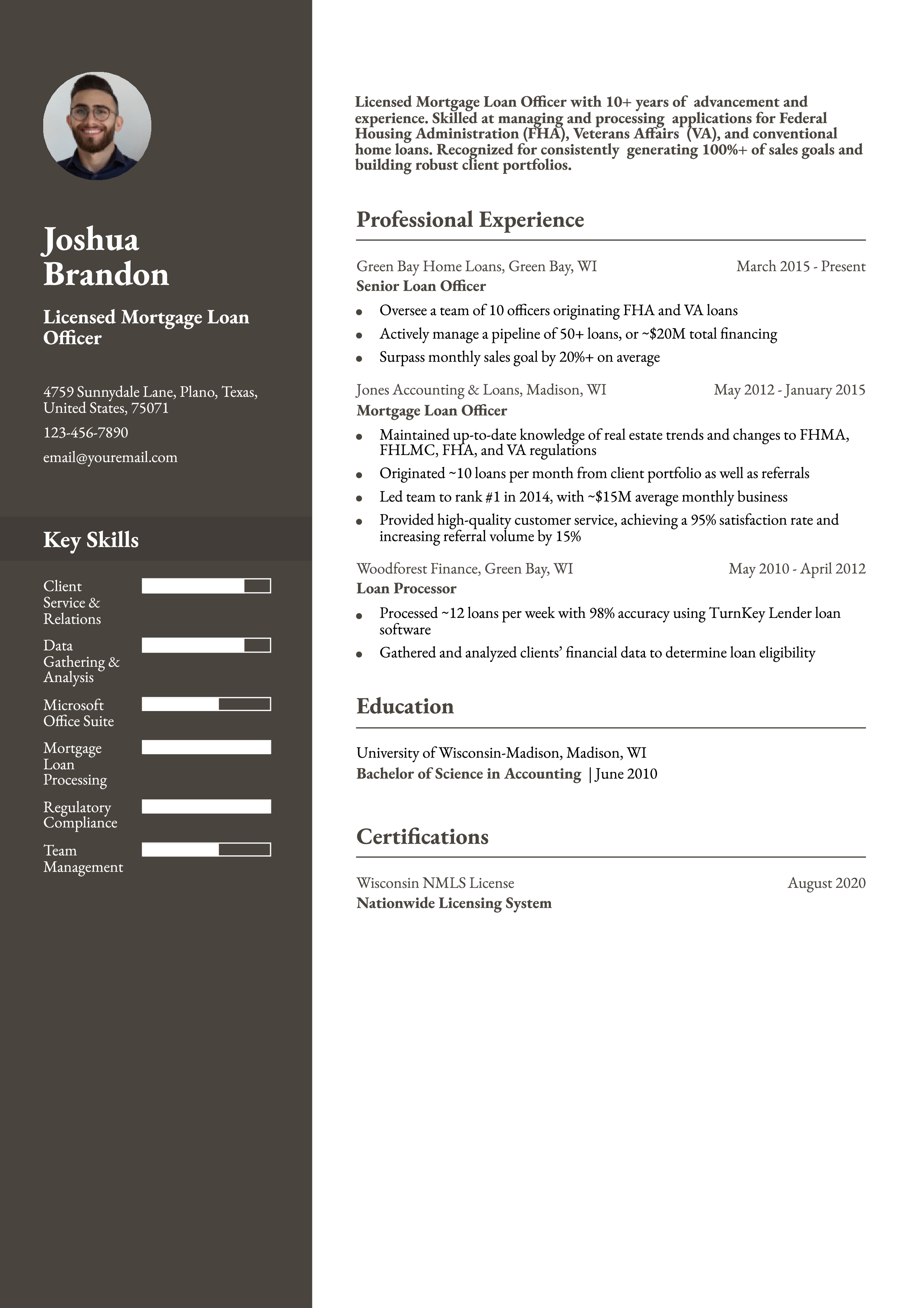 Loan Officer Resume Examples and Templates for 2024 - ResumeBuilder.com