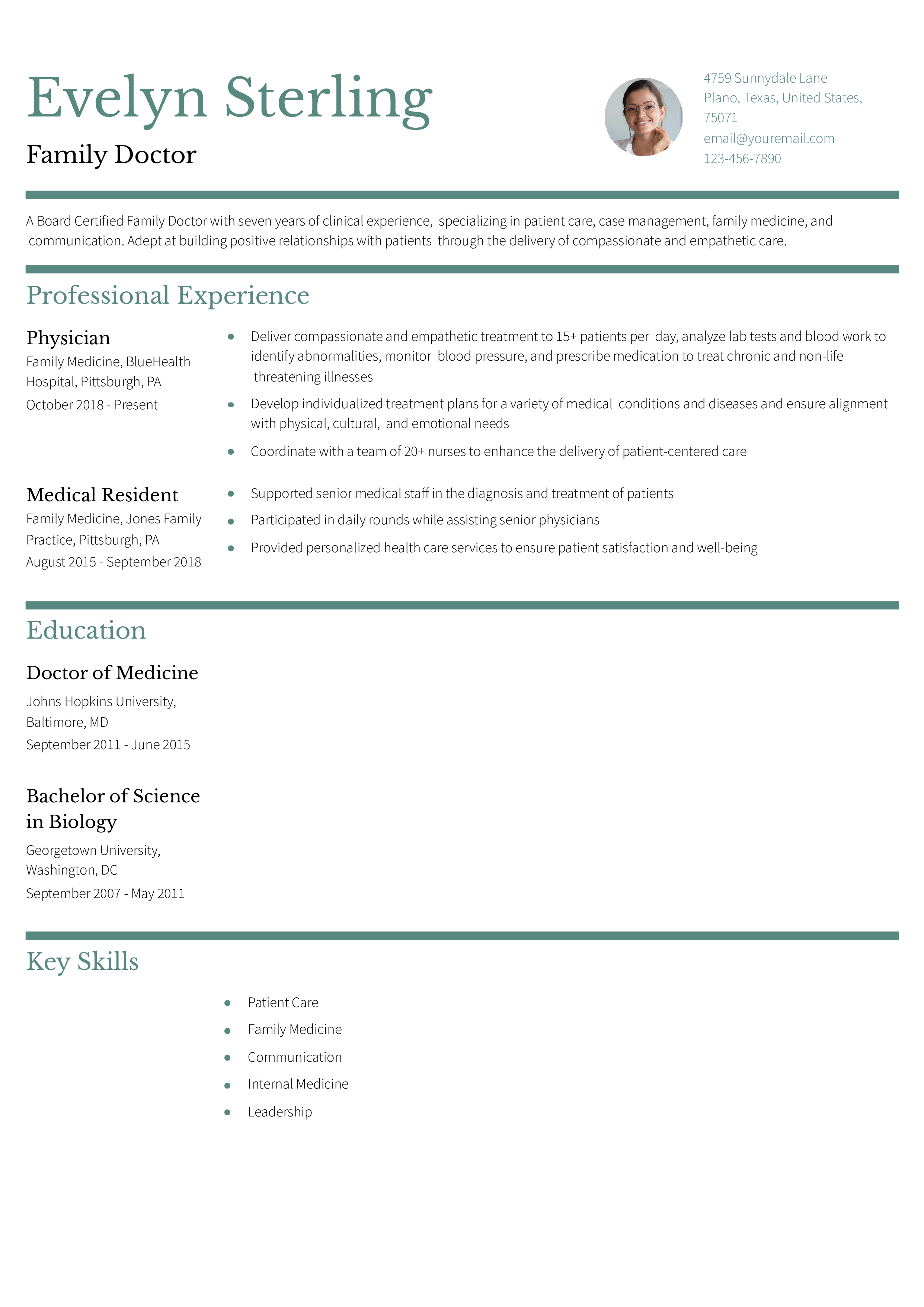 Medical Doctor Resume Examples and Templates for 2024 - ResumeBuilder.com