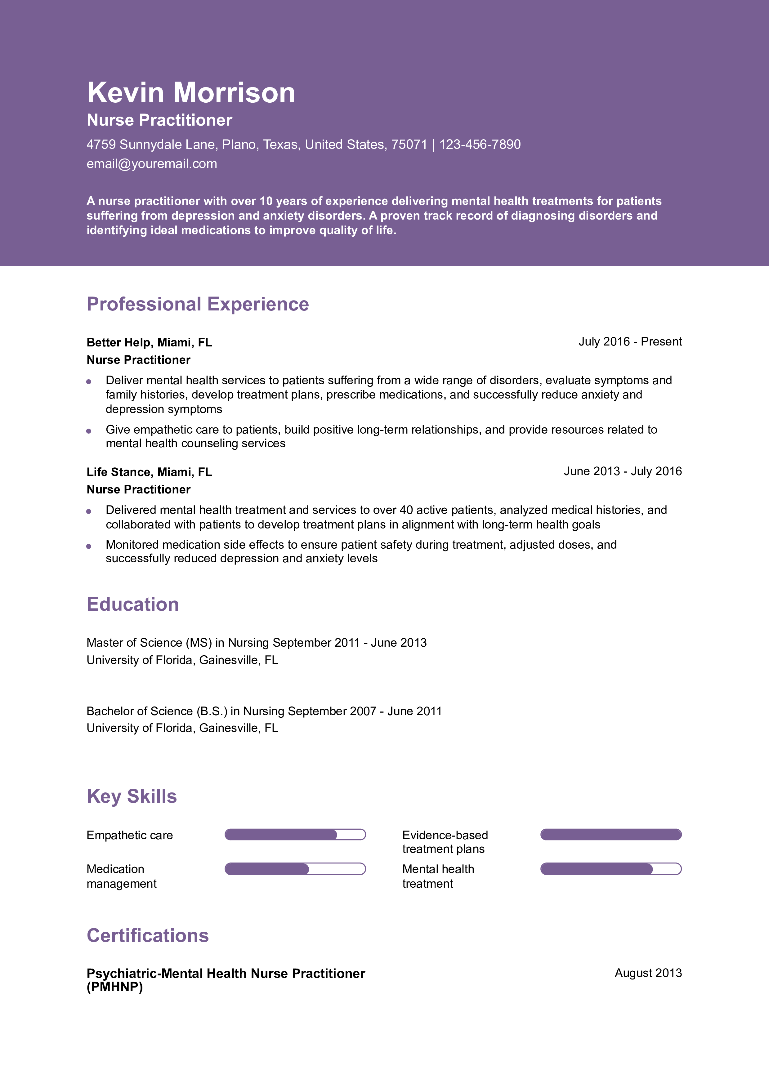 Nurse Practitioner Resume Examples and Templates for 2024 ...