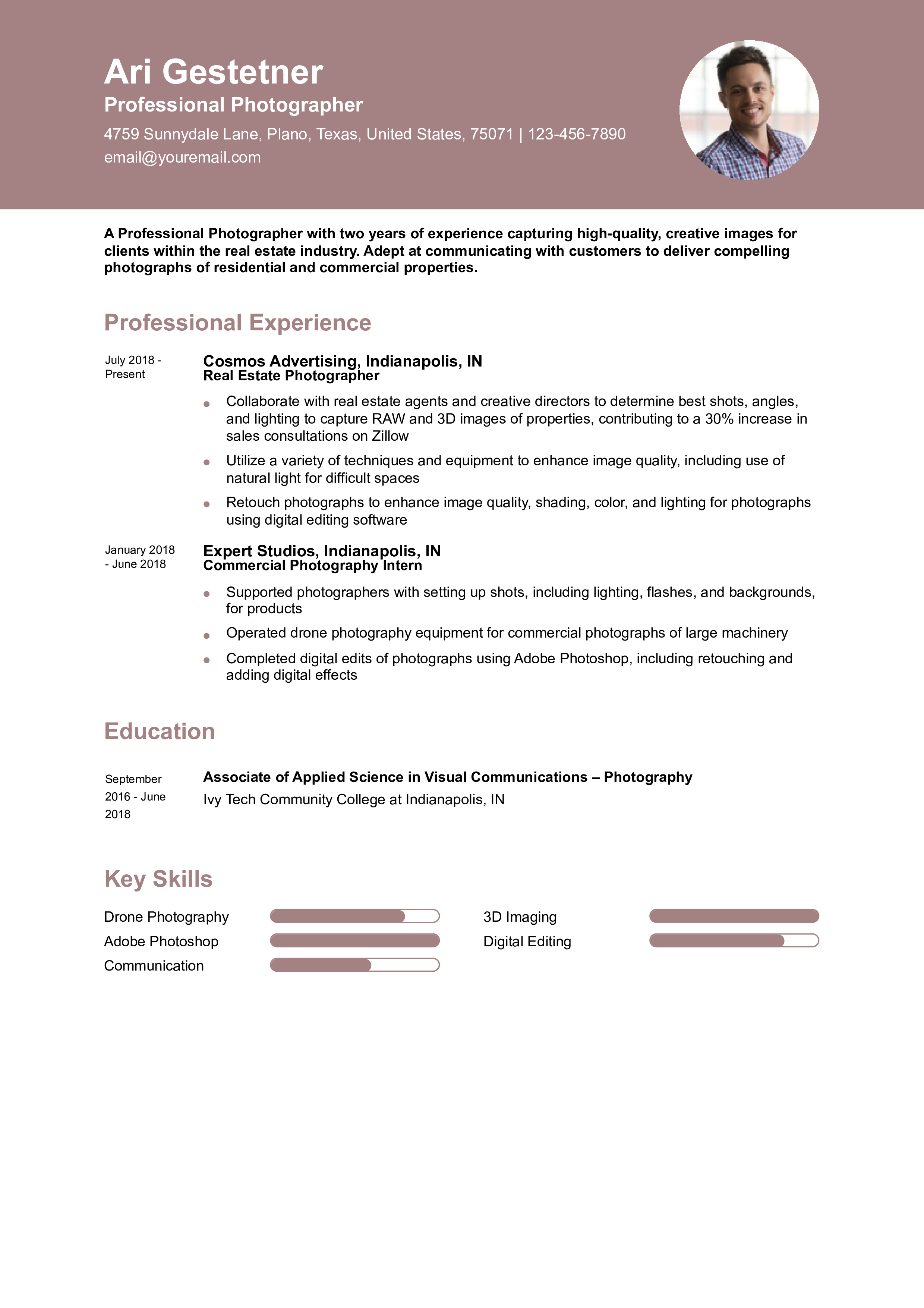 Photographer Resume Examples and Templates for 2024 - ResumeBuilder.com