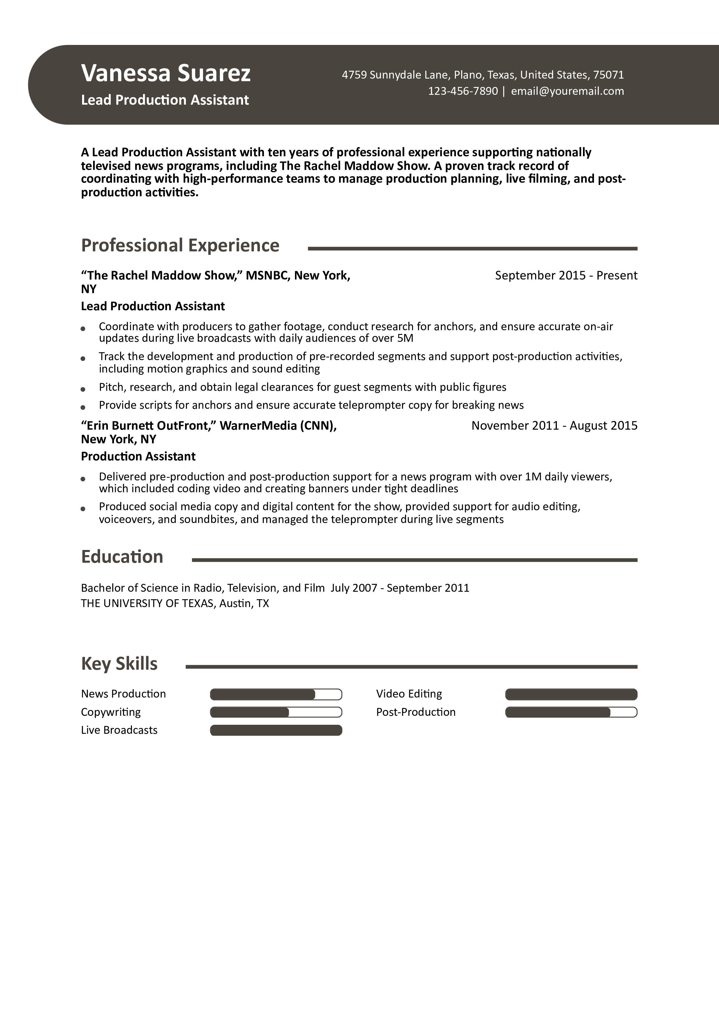 Production Assistant Resume Examples and Templates for 2024 ...