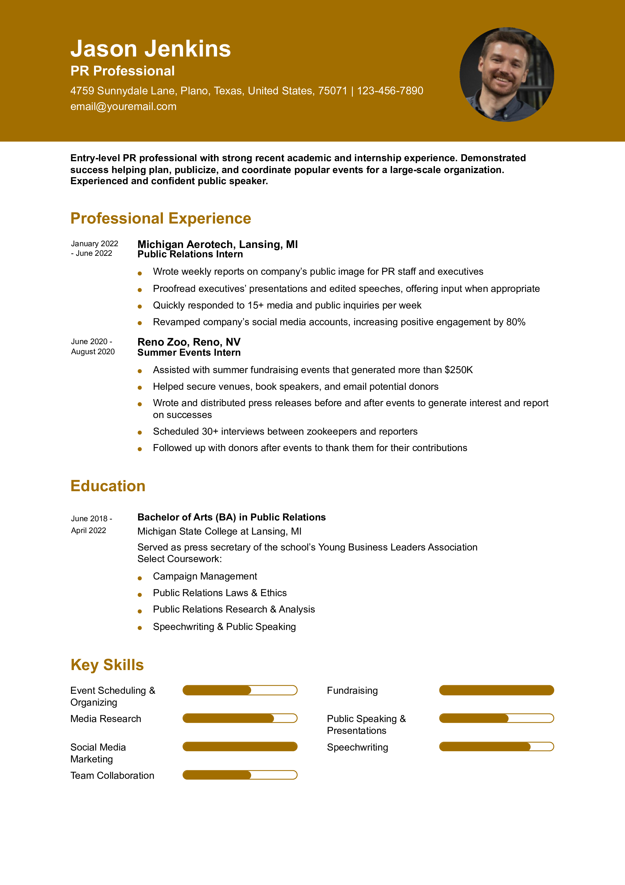 Public Relations Resume Examples and Templates for 2024 - ResumeBuilder.com