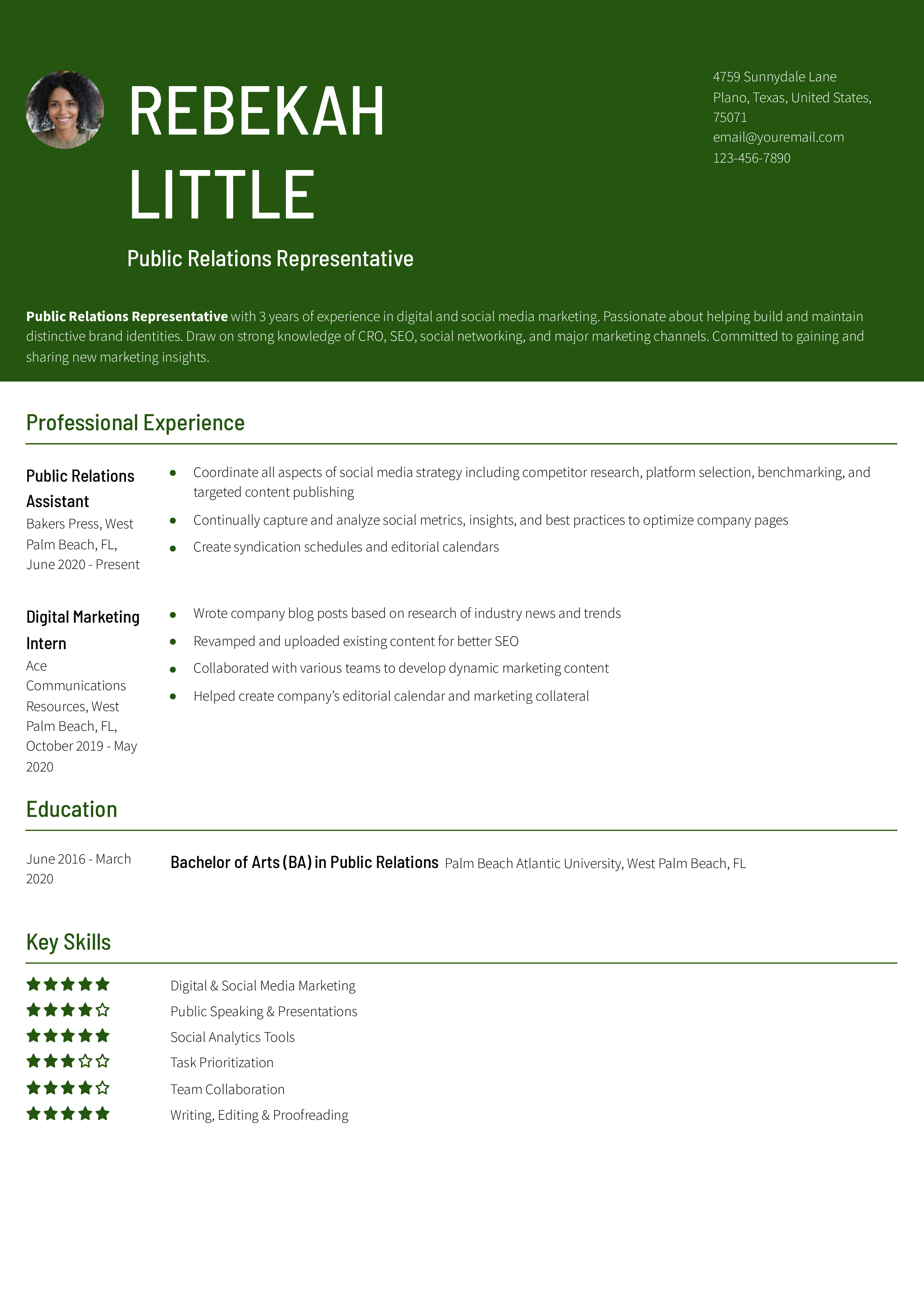 Public Relations Resume Examples and Templates for 2024 - ResumeBuilder.com