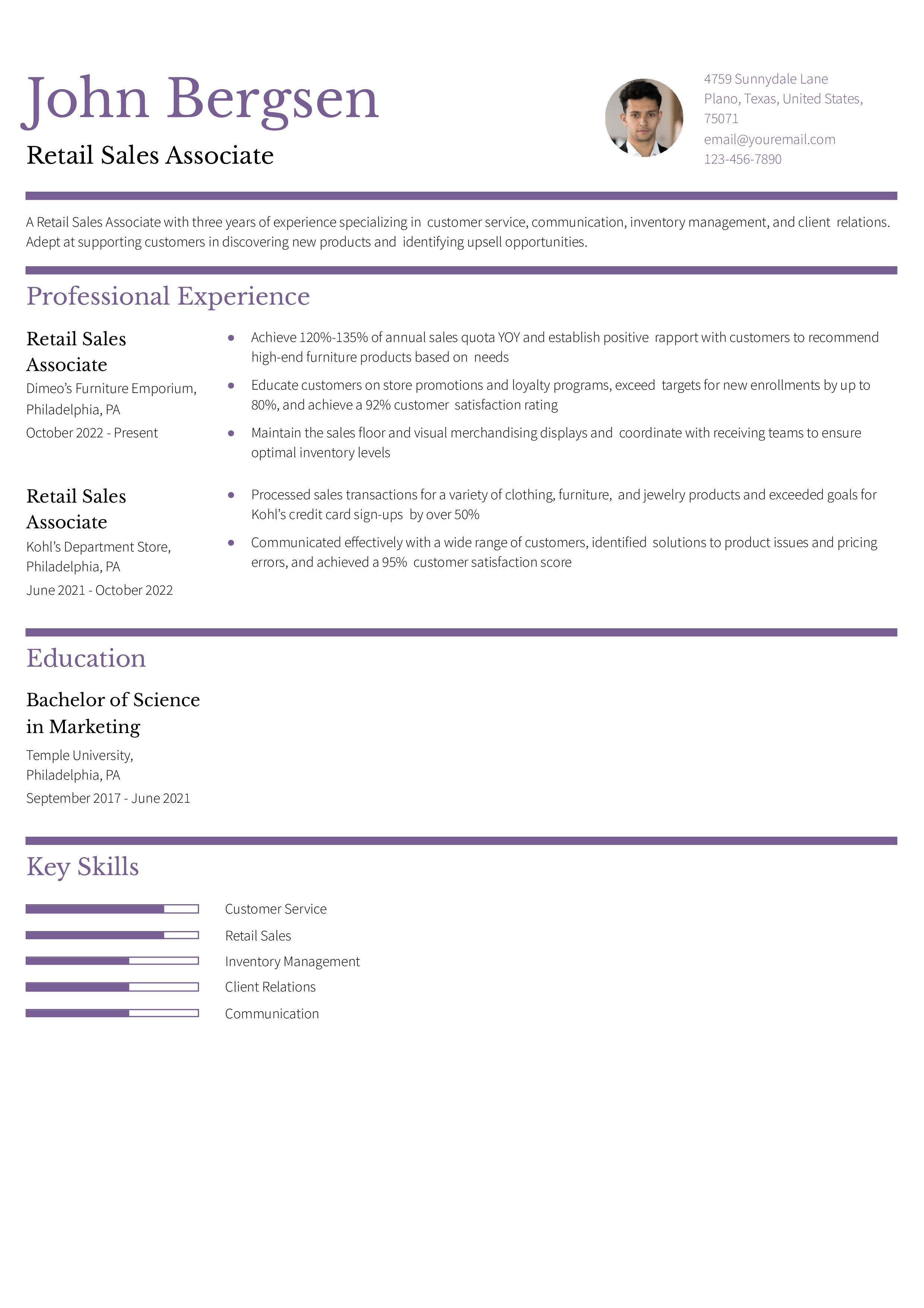 Retail Sales Associate Resume Examples and Templates for 2024 ...