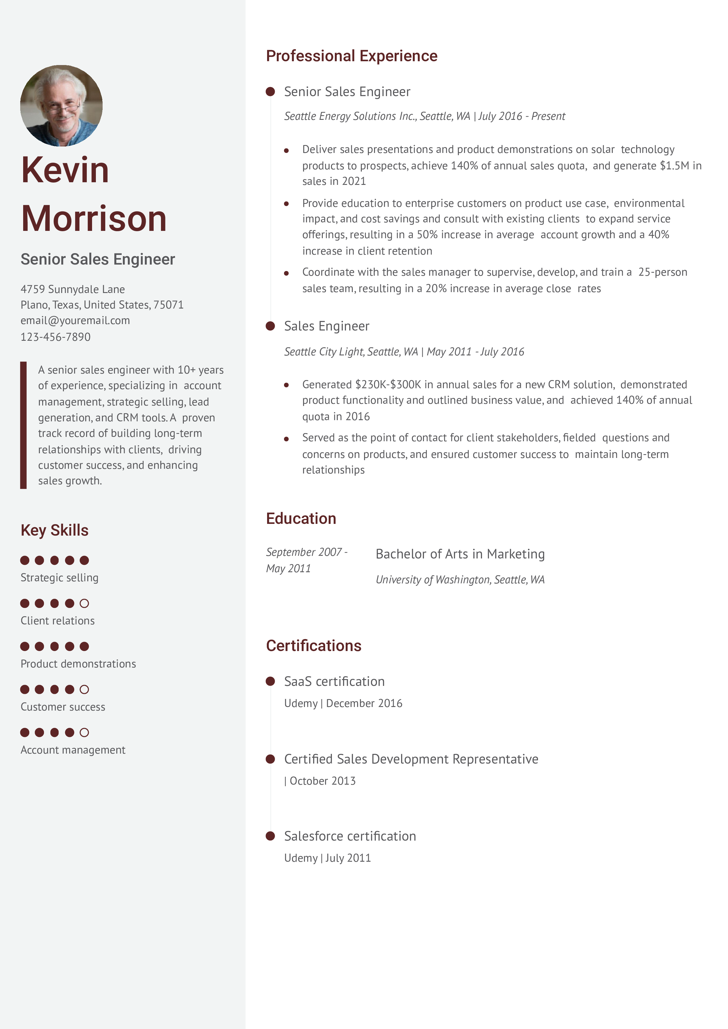 Sales Engineer Resume Examples and Templates for 2024 - ResumeBuilder.com