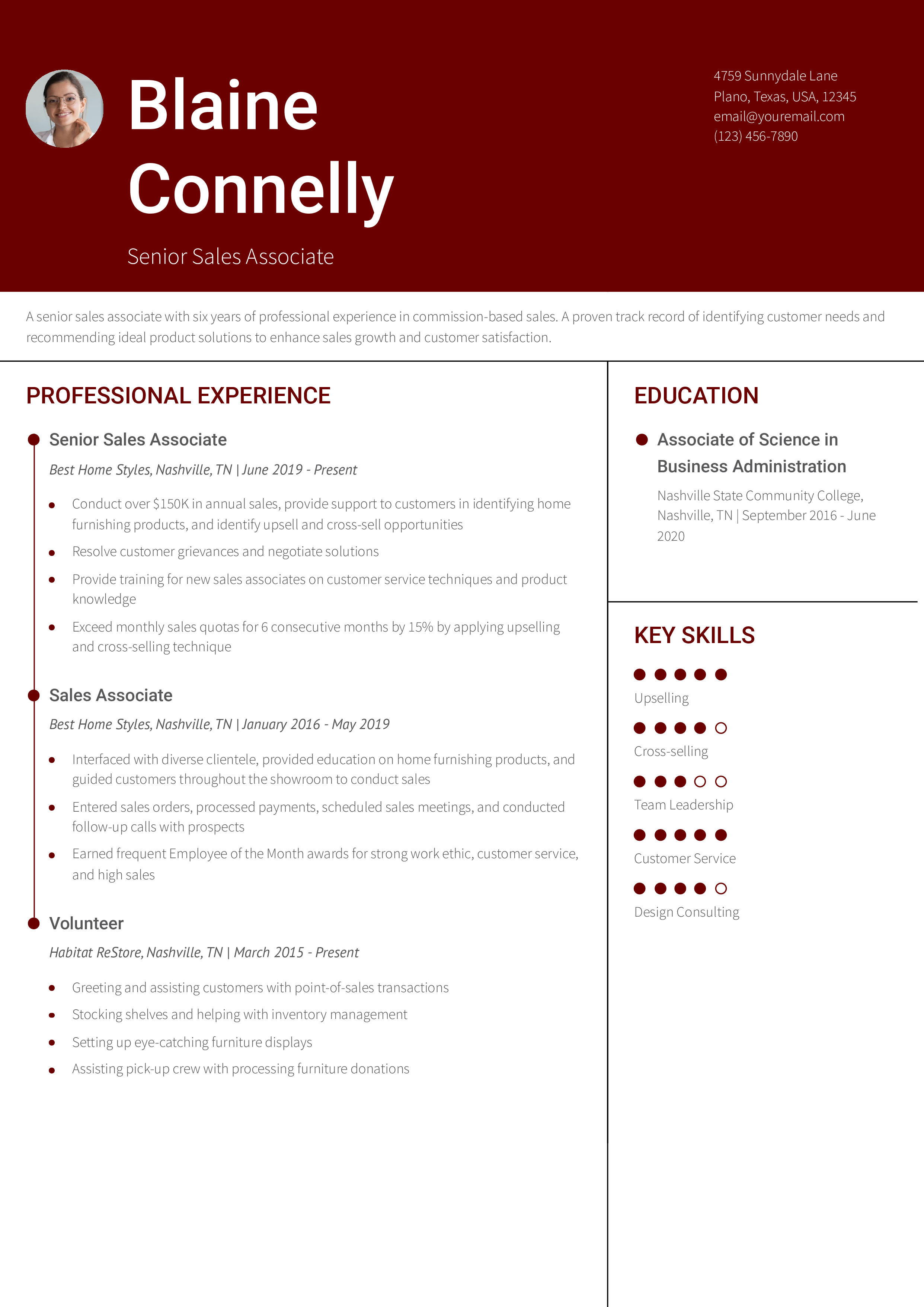 Senior Sales Associate Resume Examples and Templates for 2024 ...