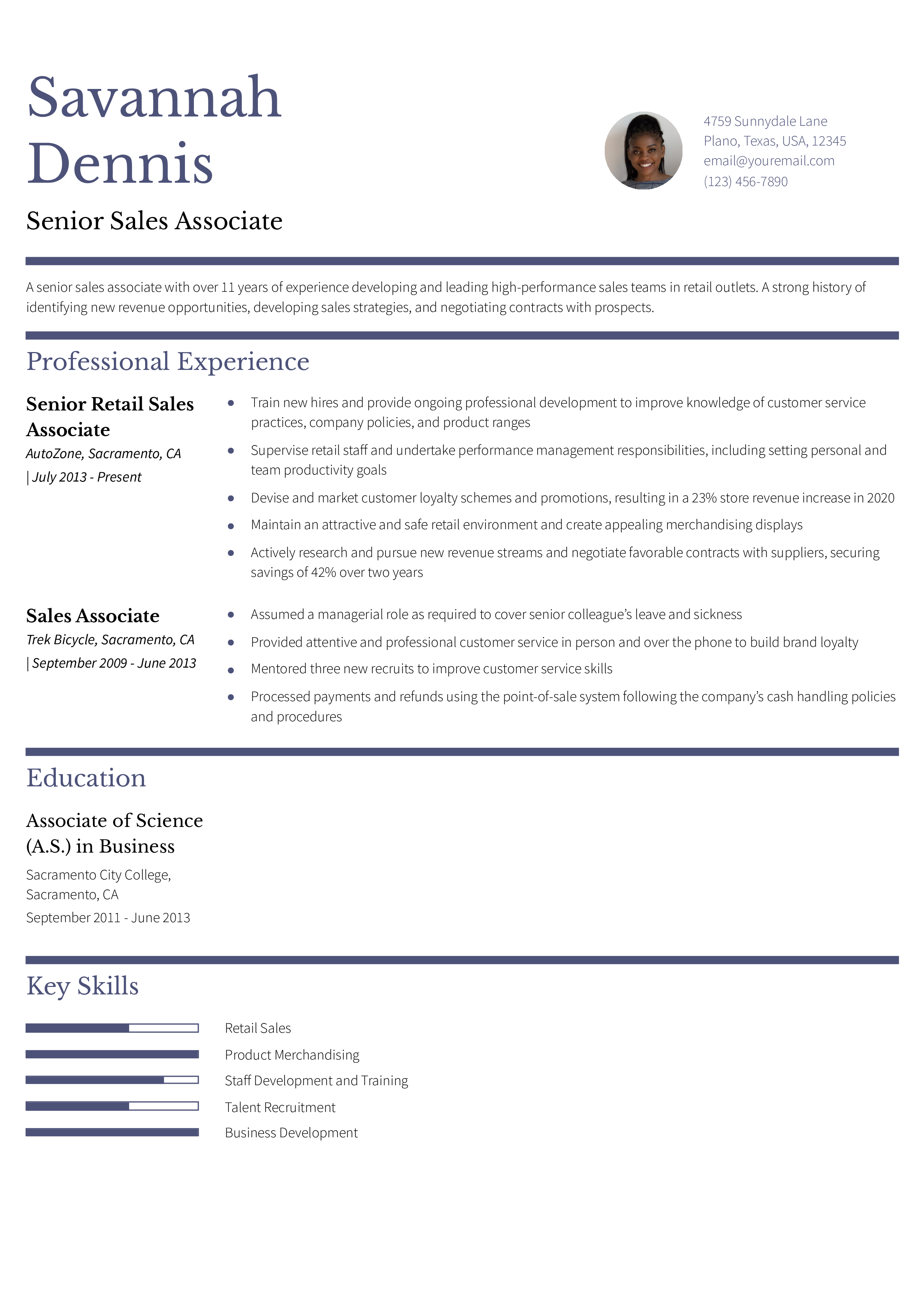 Senior Sales Associate Resume Examples and Templates for 2024 ...