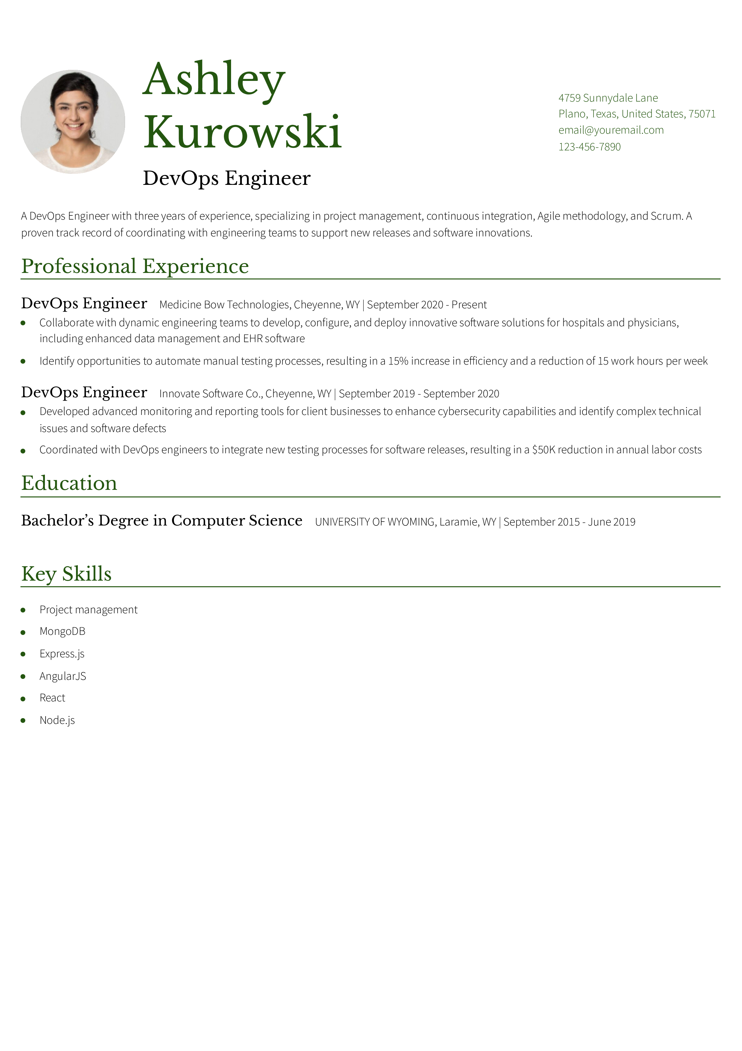 DevOps Engineer Resume Examples and Templates for 2024 - ResumeBuilder.com