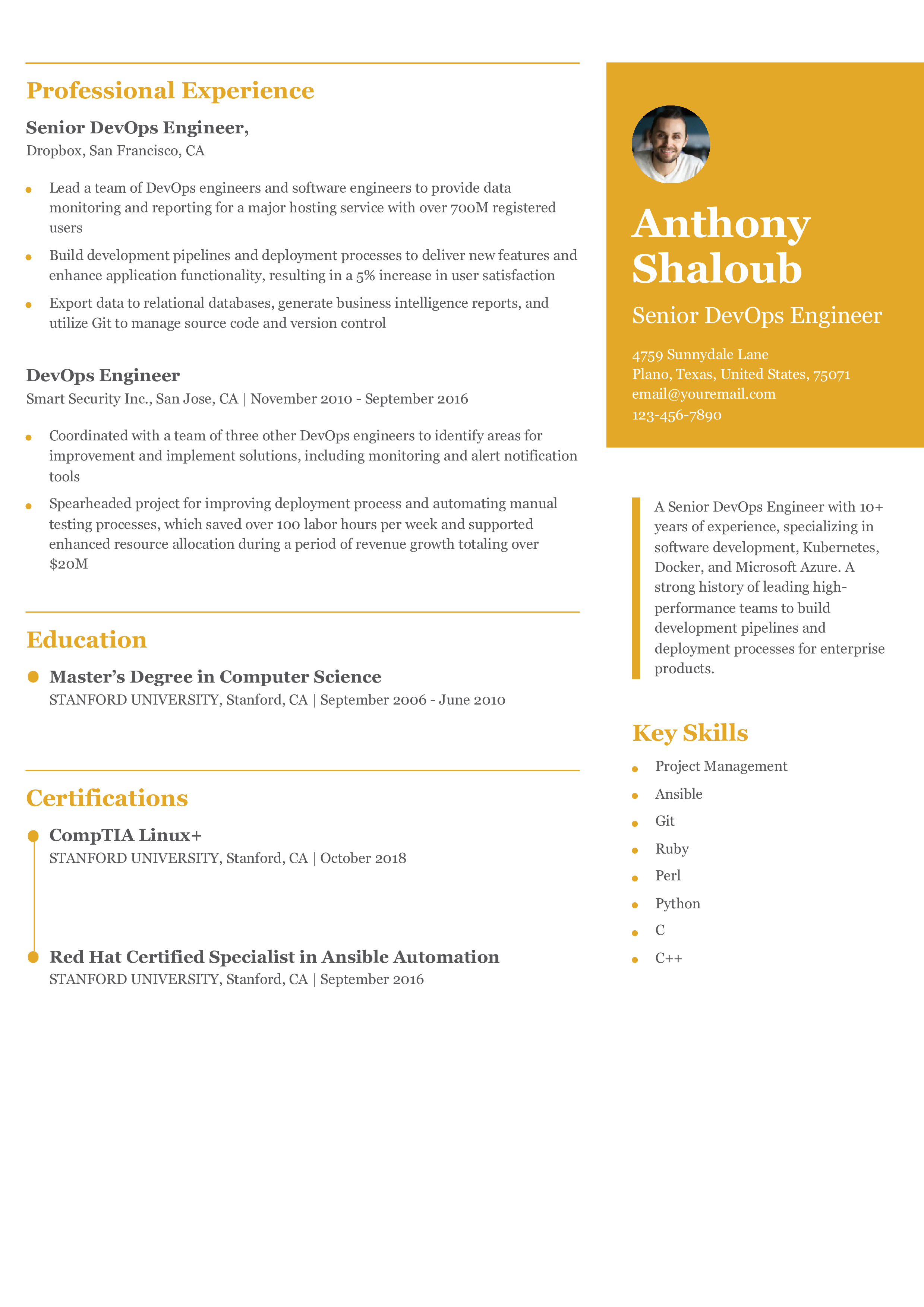 DevOps Engineer Resume Examples and Templates for 2024 - ResumeBuilder.com