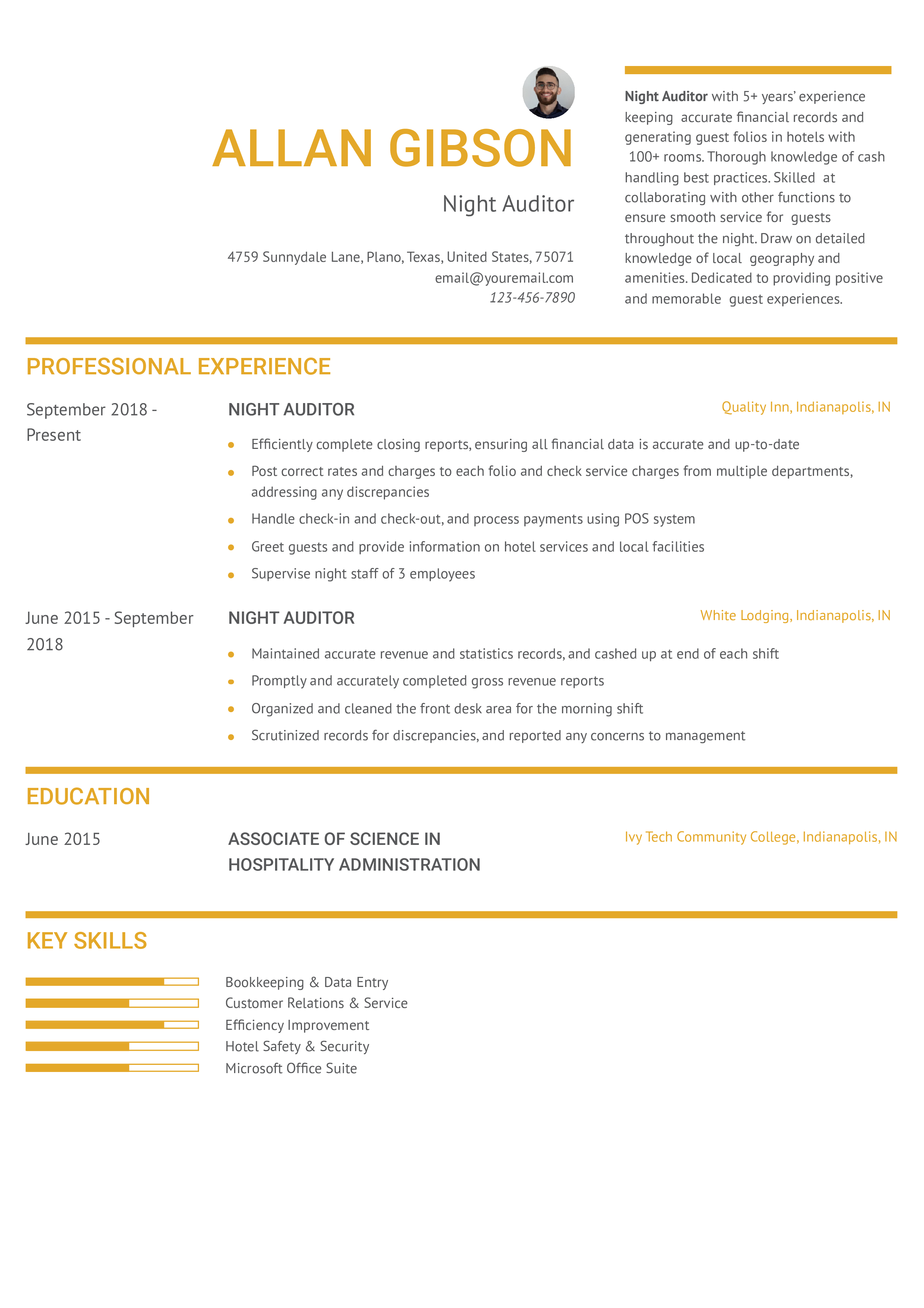 Hospitality Resume Examples and Templates for 2024 - ResumeBuilder.com