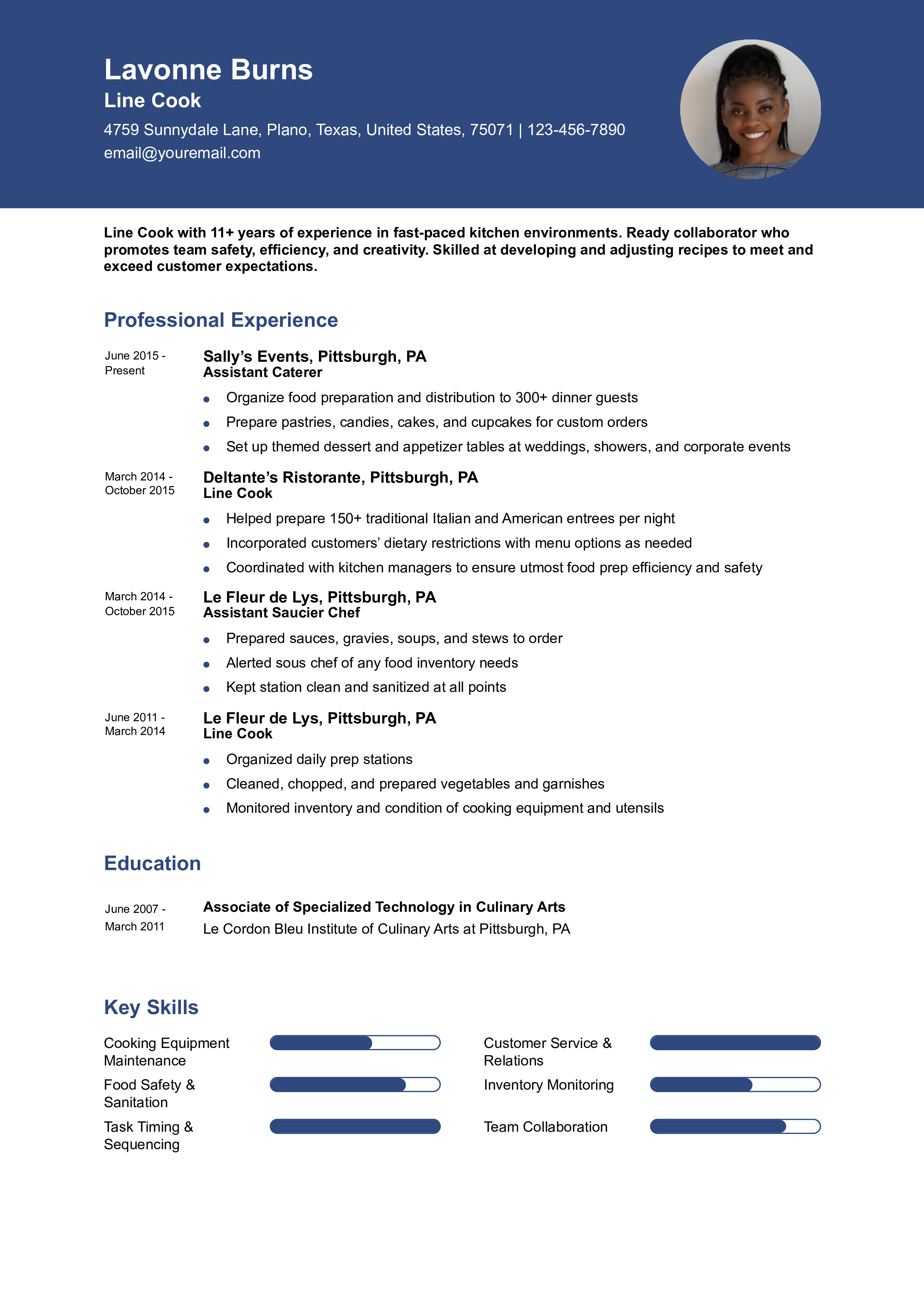 Line Cook Resume Examples and Templates for 2024 - ResumeBuilder.com