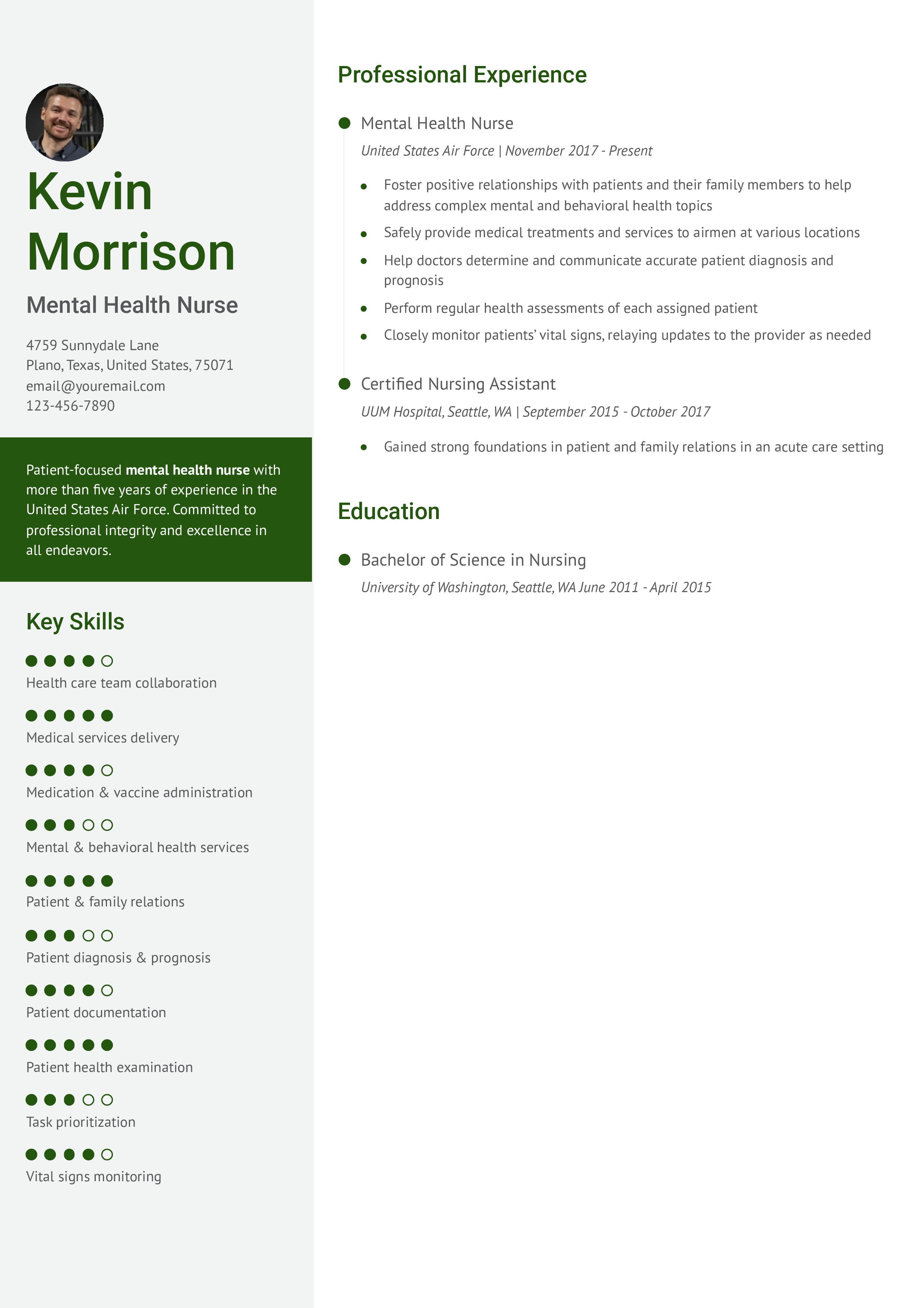 Military Nurse Resume Examples and Templates for 2024 - ResumeBuilder.com